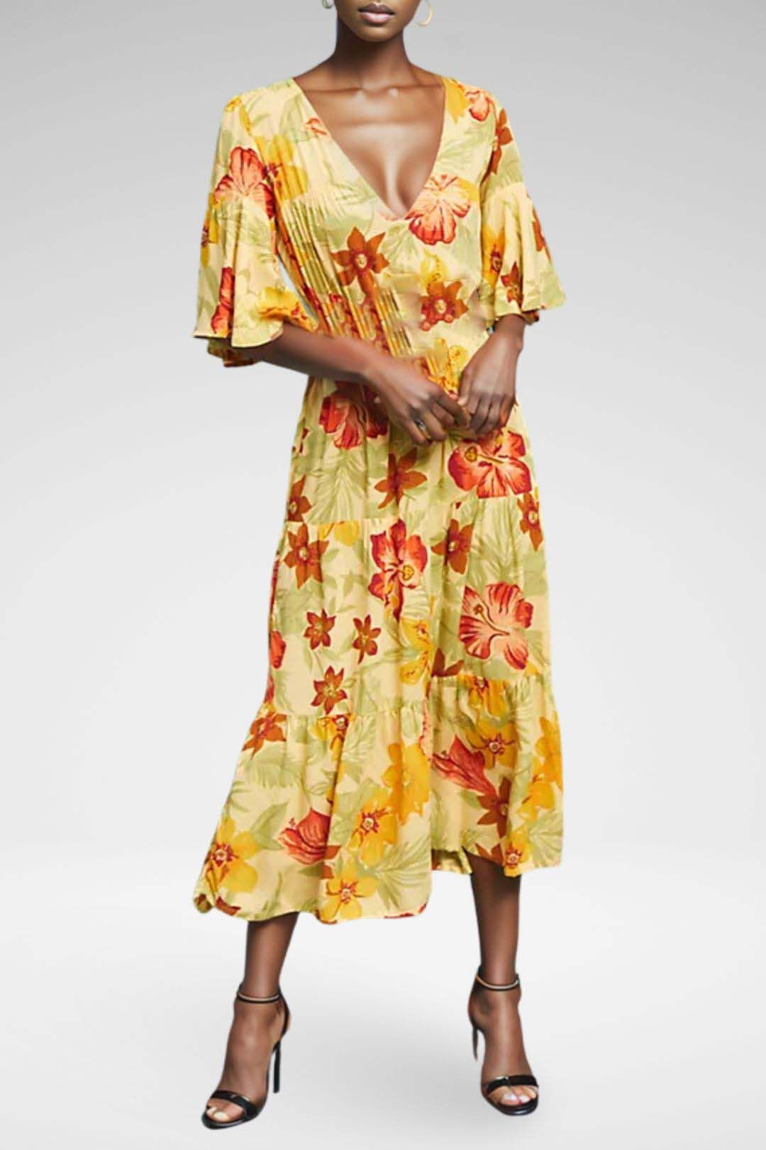 Hire Lotta Wrap Dress Ocho Rios Floral | Faithfull | GlamCorner