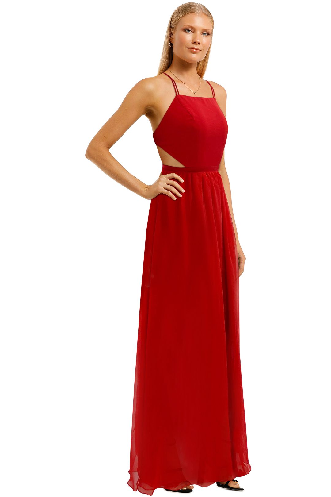 Mildred Dress in Red Maxi Dress by Fame & Partners to Buy | GlamCorner