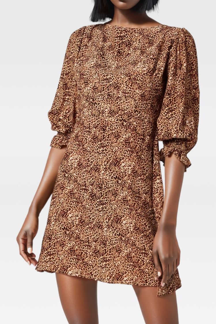 Hire Fontane Mini Dress Charlie Leopard | Faithfull | GlamCorner