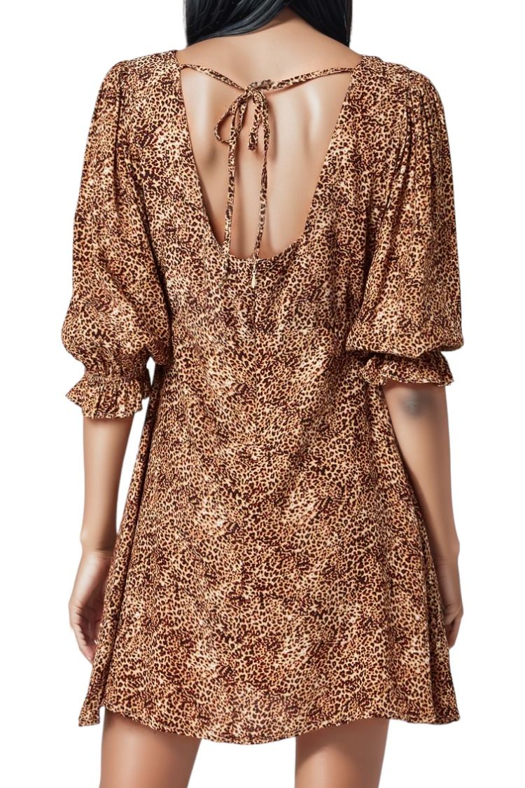 Hire Fontane Mini Dress Charlie Leopard | Faithfull | GlamCorner