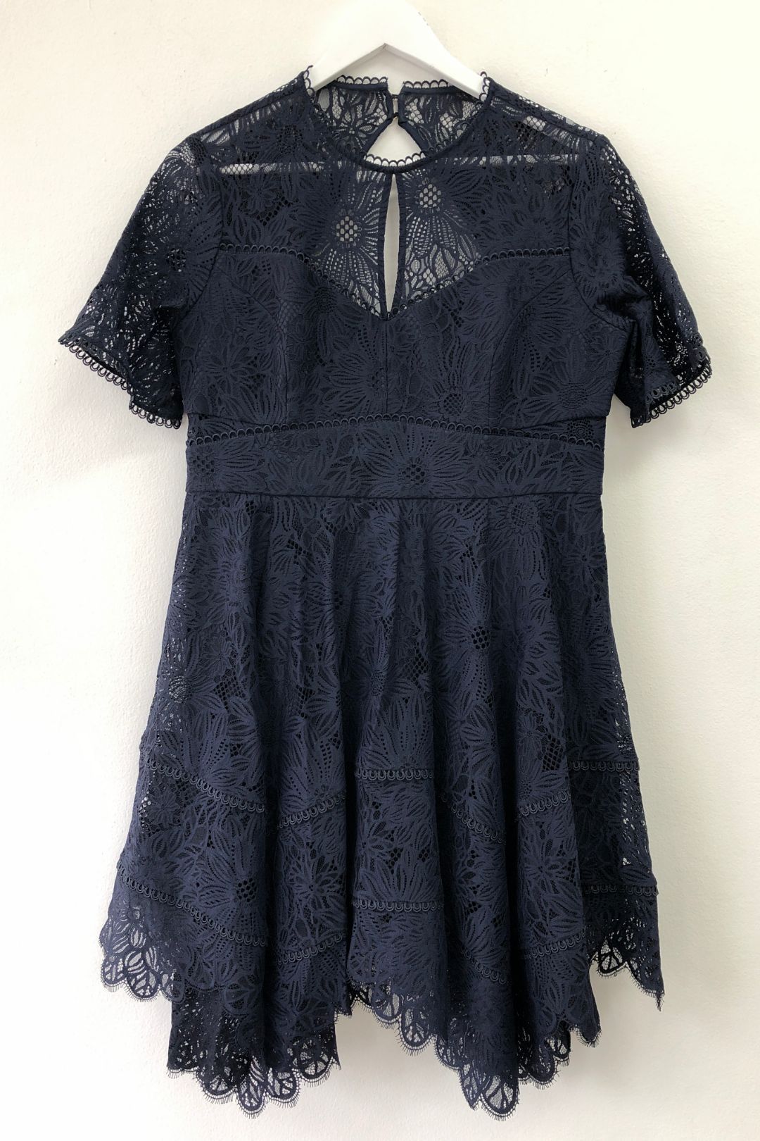 Buy Harley Hanky Hem Lace Dress | Forever New | GlamCorner