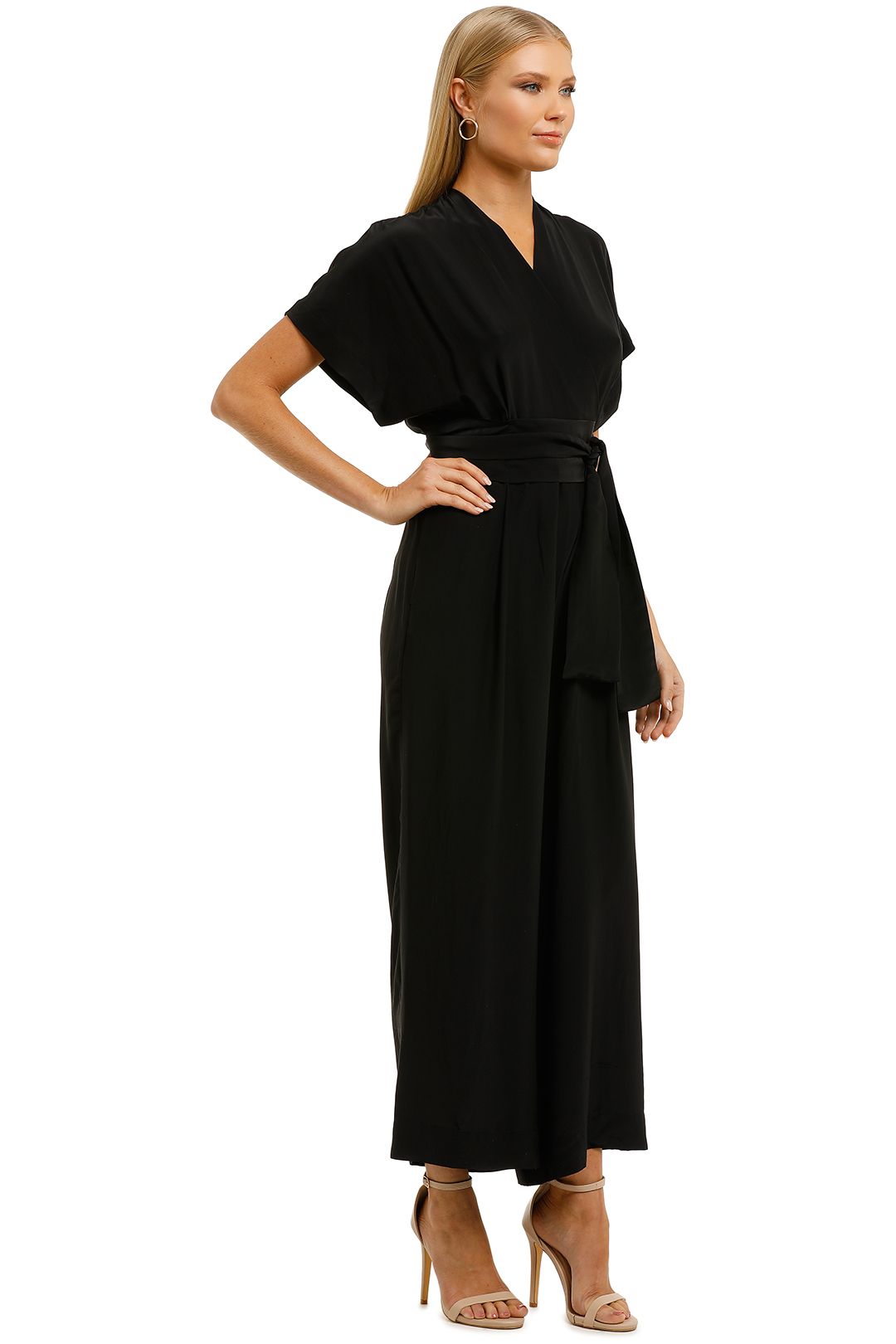 Whisper Jumpsuit in Black by Ginger and Smart for Hire | GlamCorner