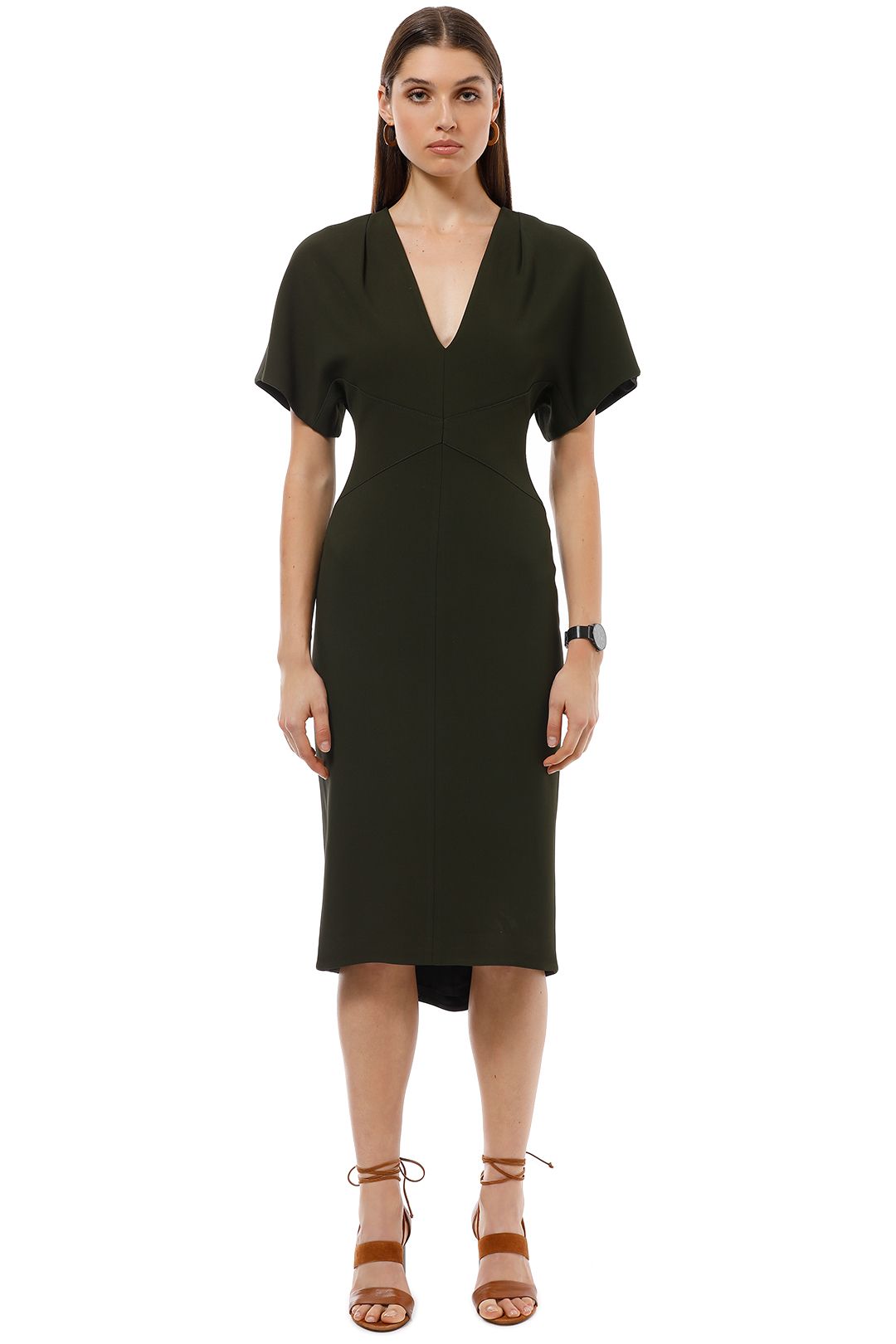 Endure Fitted Dress in Olive by Ginger & Smart for Hire