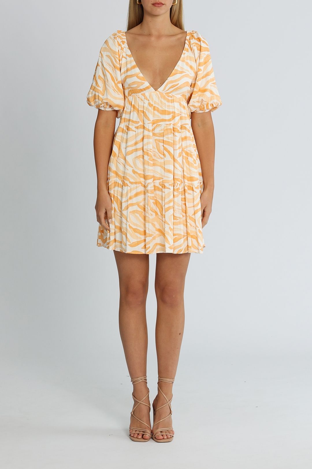 Hire Marlow Mini Dress in Orange Wave | Girl and the Sun | GlamCorner
