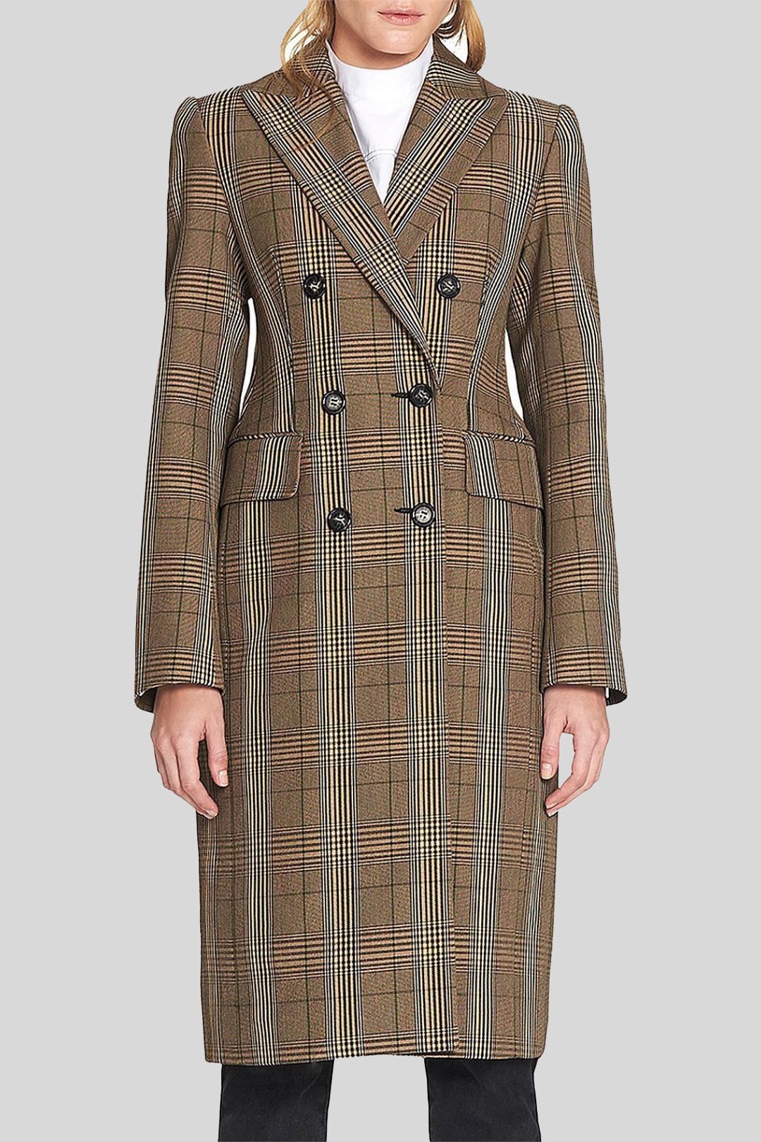 Buy Harlequin Check Print Hopper Coat | Camilla and Marc | GlamCorner