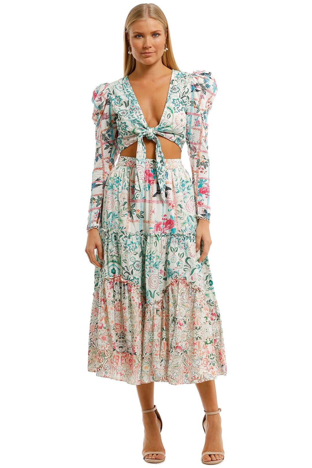 Cosmic Crop Top & Skirt Set | Hermant & Nandita | GlamCorner