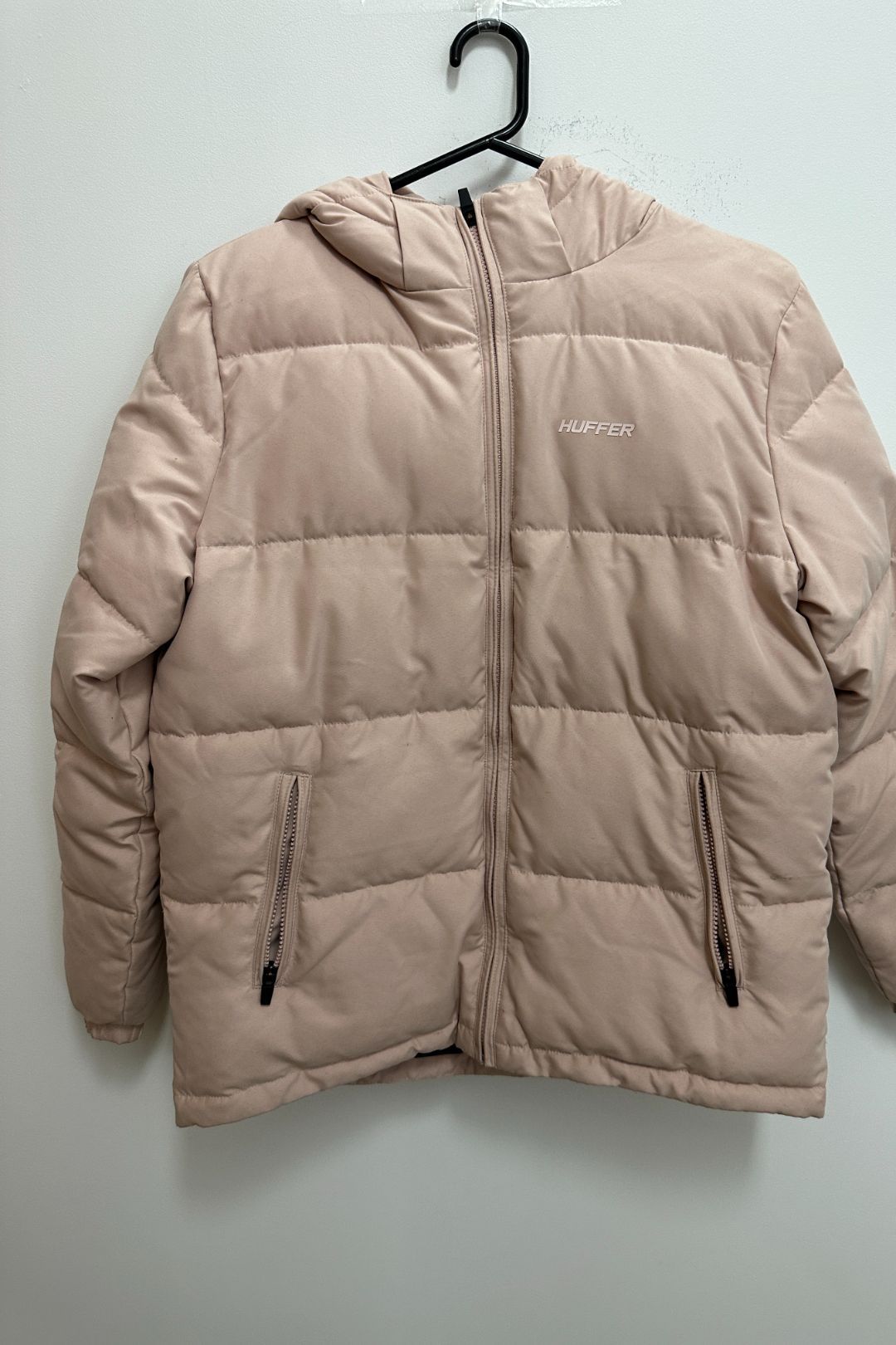 Buy Hooded Puffer Jacket in Pink | Huffer | GlamCorner