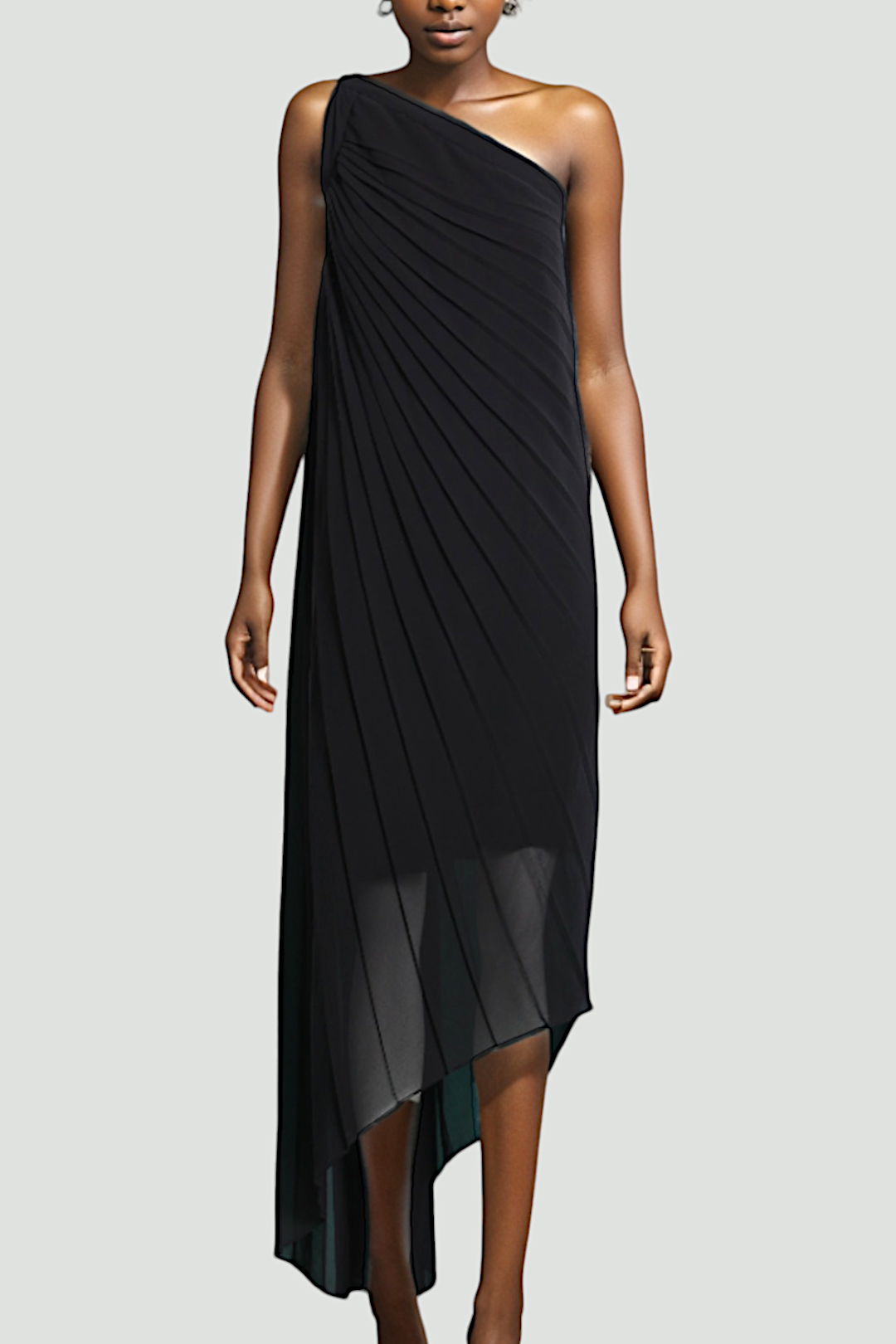 Buy Off Shoulder Evening Dress in Black | Howard Showers | GlamCorner