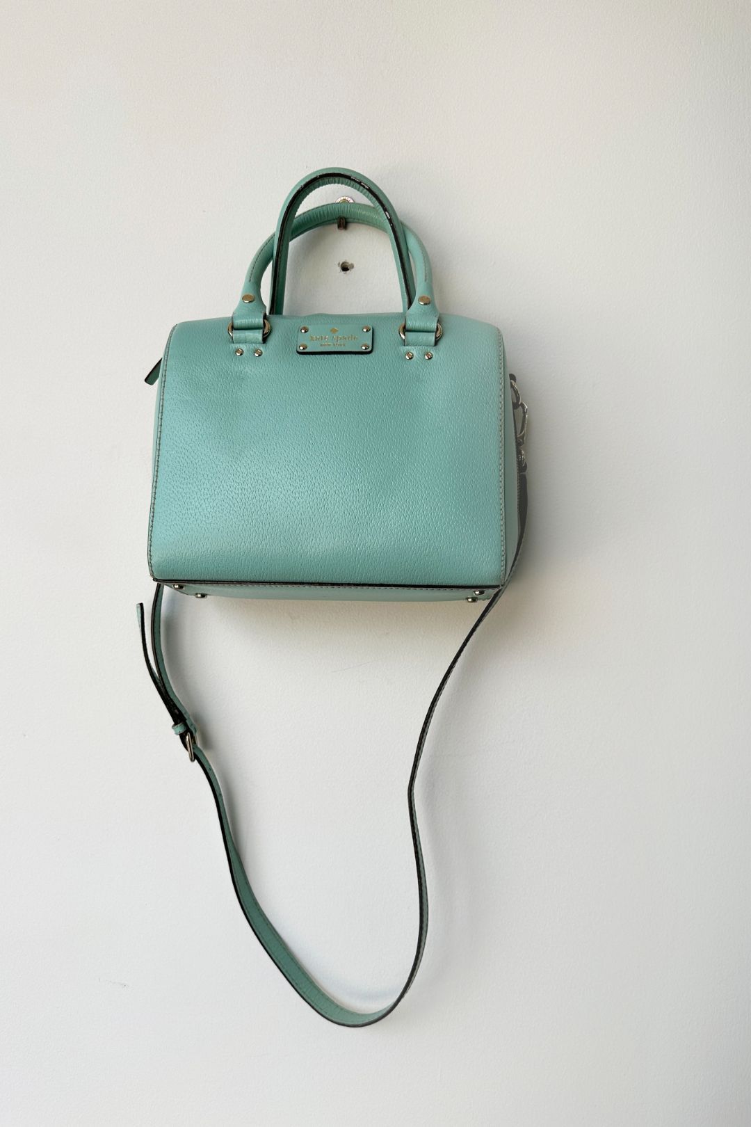 Buy Mint Green Pebbled Leather Handbag | Kate Spade | GlamCorner