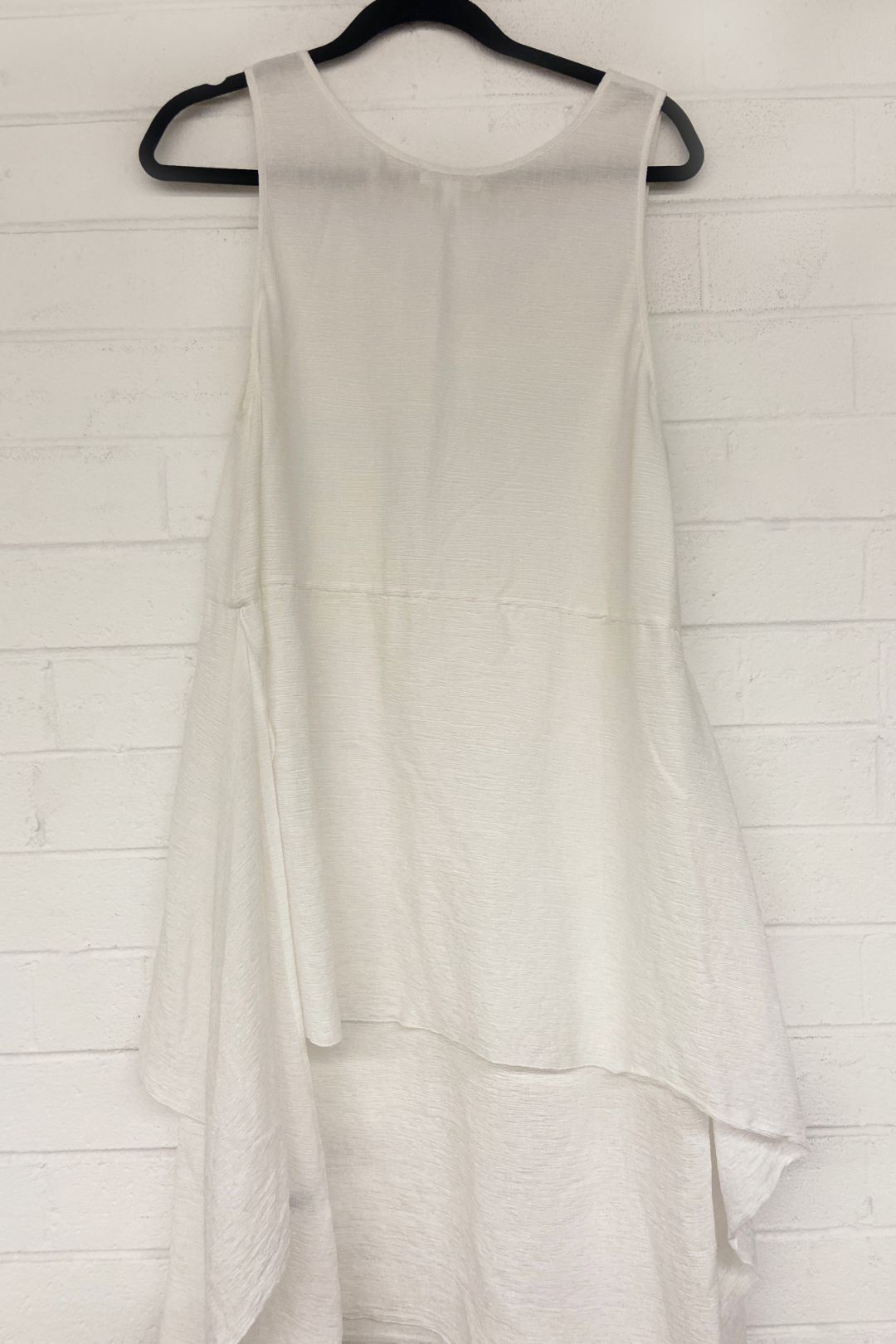 Buy Plisse Cotton Layered Sleeveless Dress in White | COS | GlamCorner
