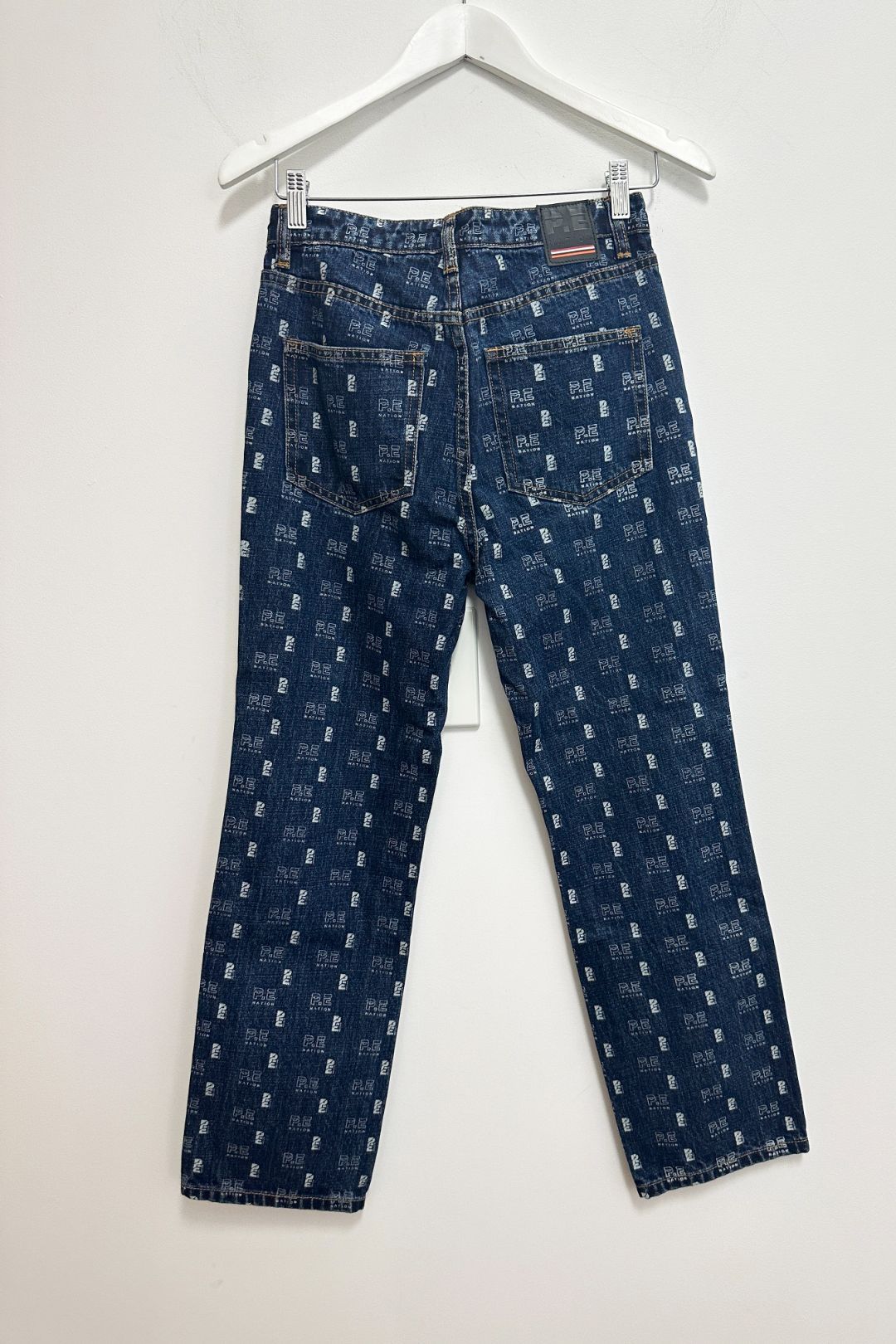 Buy Logo Print Power Round Blue Denim Jeans | PE Nation | GlamCorner