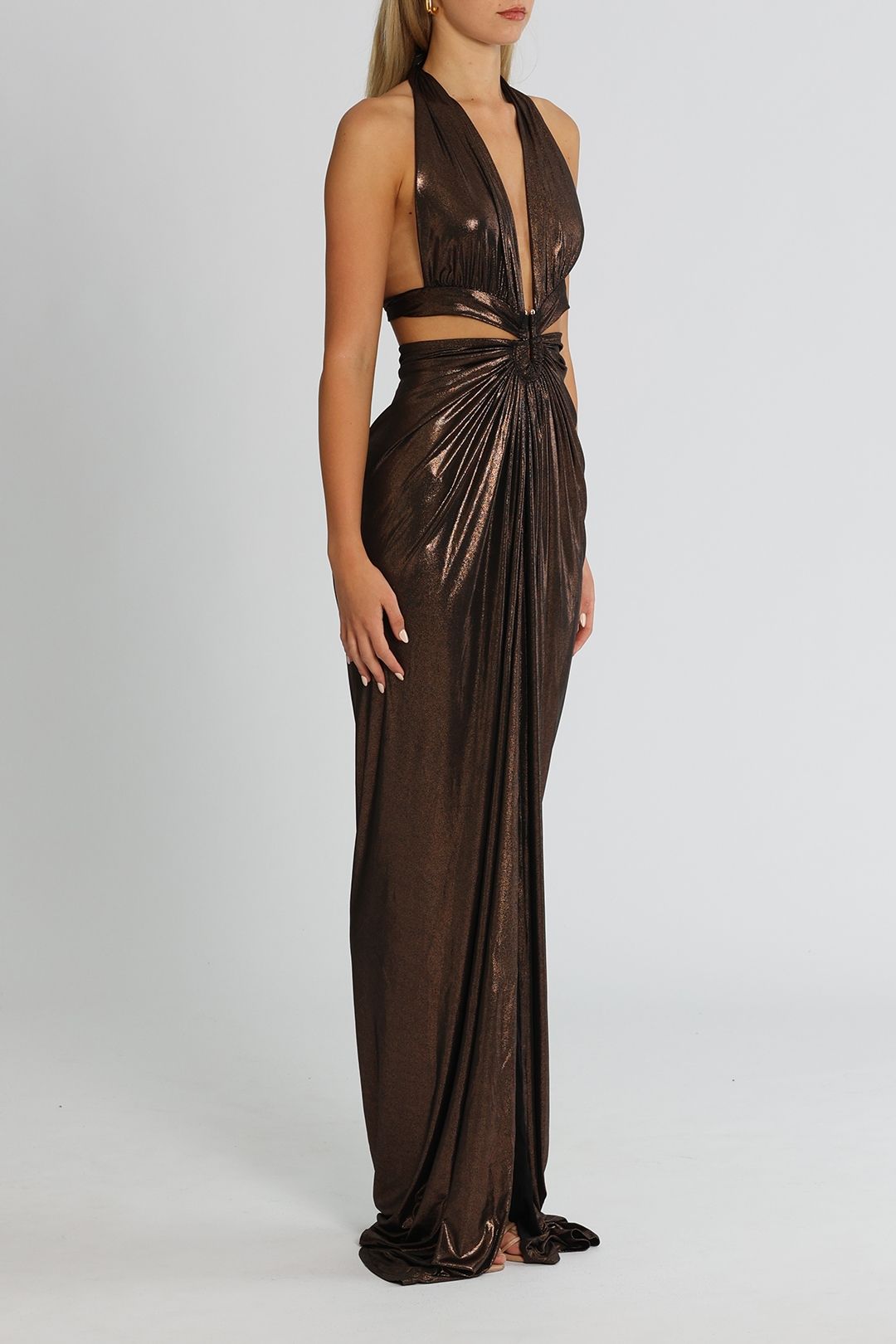 Hire Tori Gown - Bronze Metallic | J. Angelique | GlamCorner