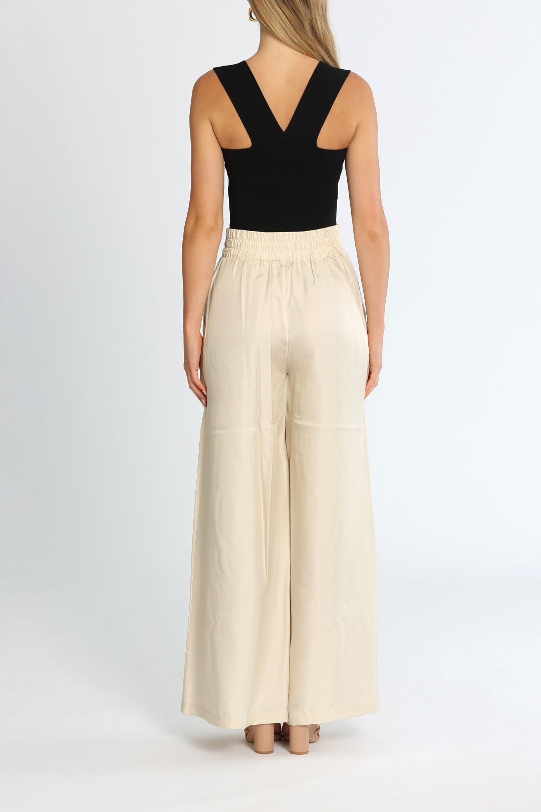 Hire Dy Silk Pant in Natural | JAC + JACK | GlamCorner