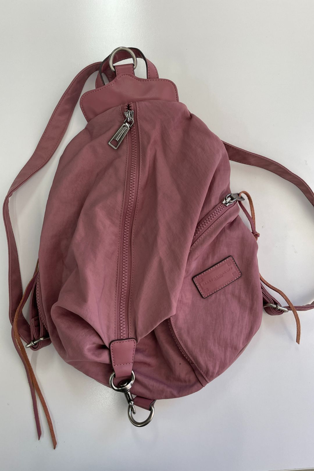 Buy Julian Nylon Backpack in Dark Pink | Rebecca Minkoff | GlamCorner