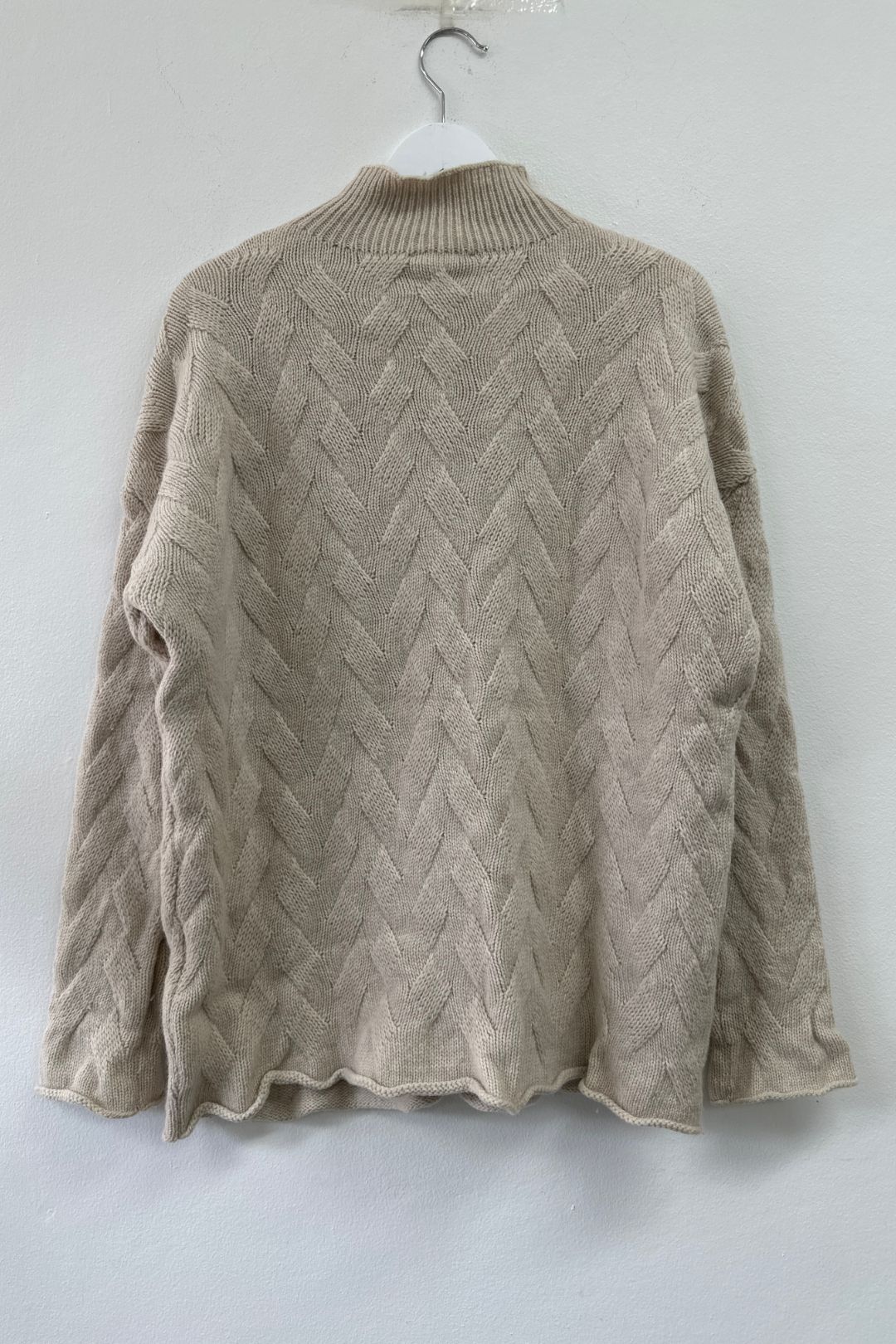 Buy Beige Textured Stitch Pullover | Jump | GlamCorner