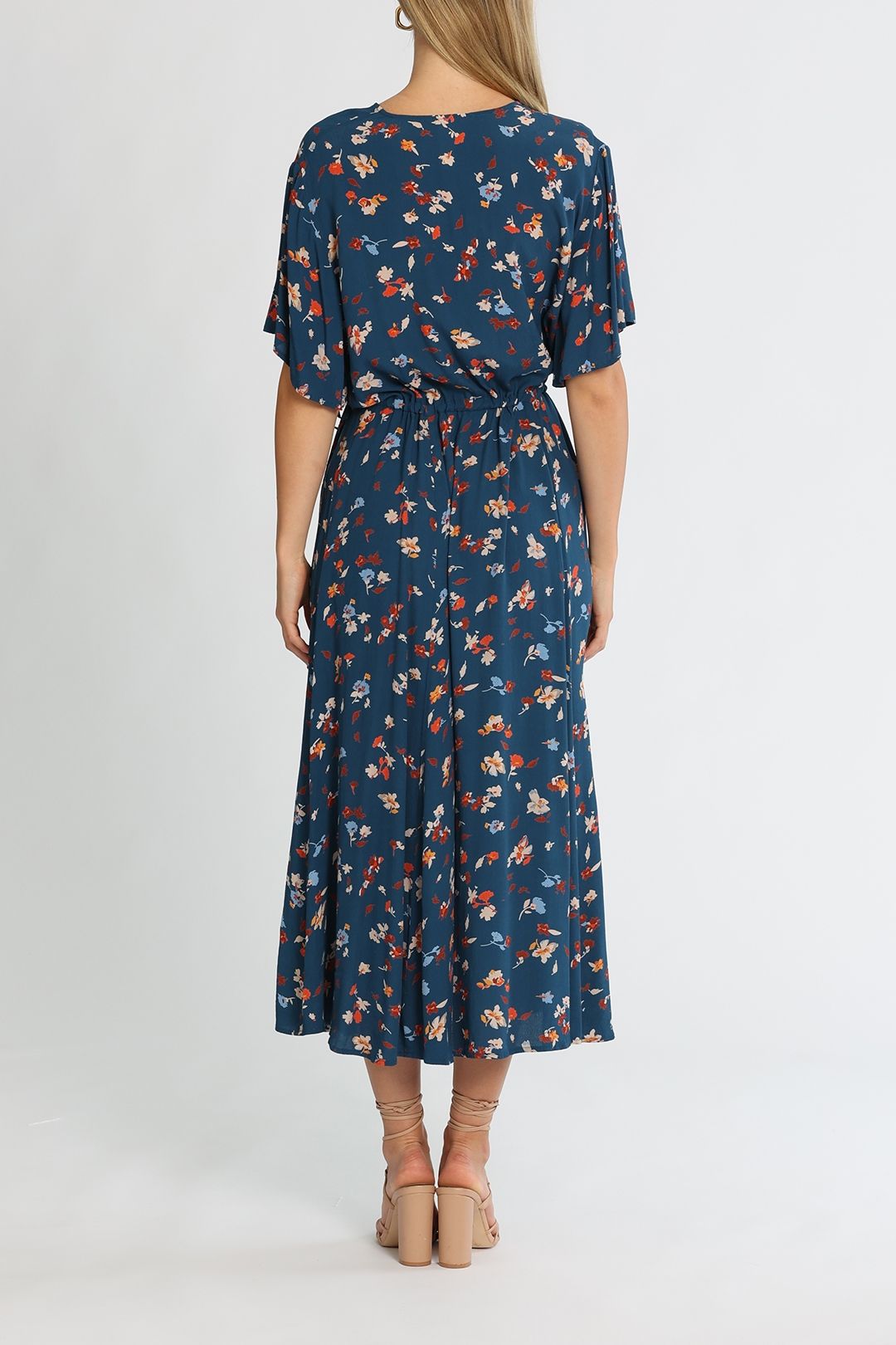 Hire Falling Flowers Midi Dress in Marine | Kate Sylvester | GlamCorner
