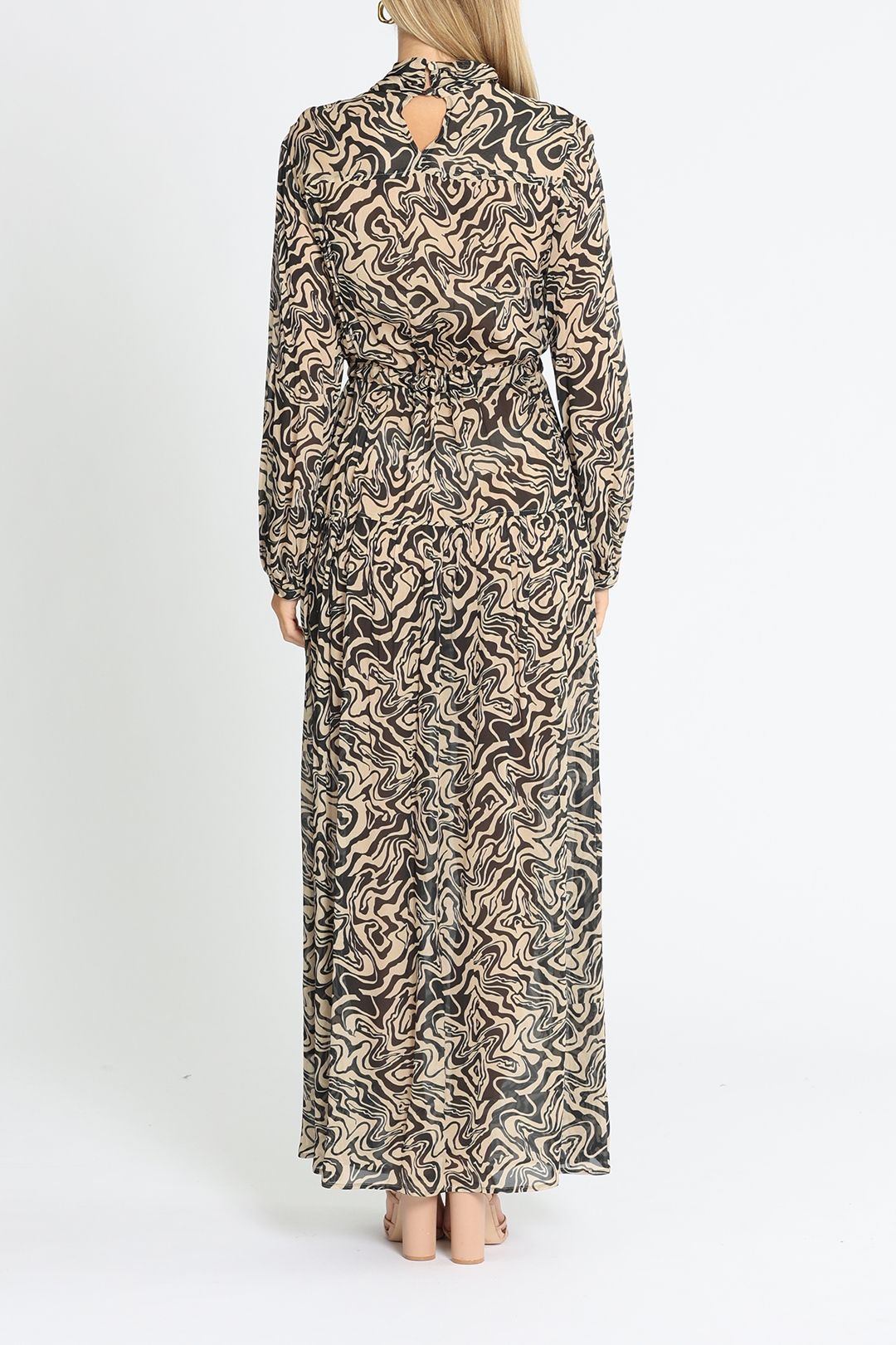 Hire Ilaria Long Sleeve Maxi Dress in Sand | Kate Sylvester | GlamCorner