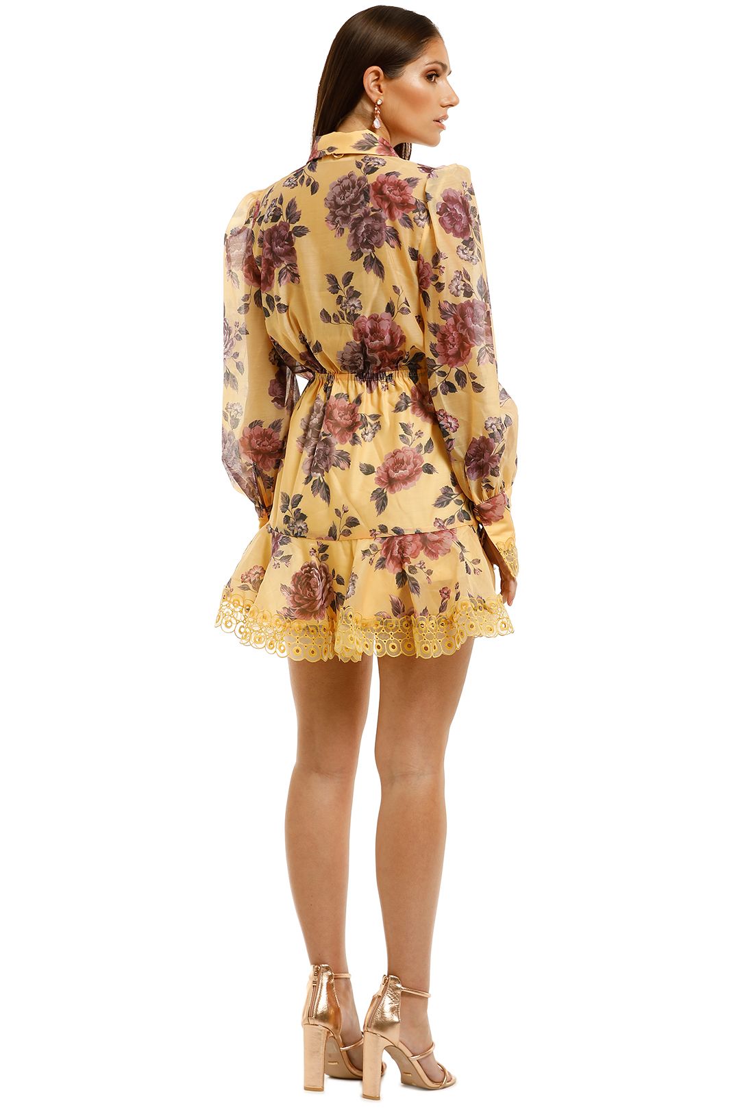 Atomic LS Mini Dress in Butterscotch Garden by Keepsake the Label for Hire