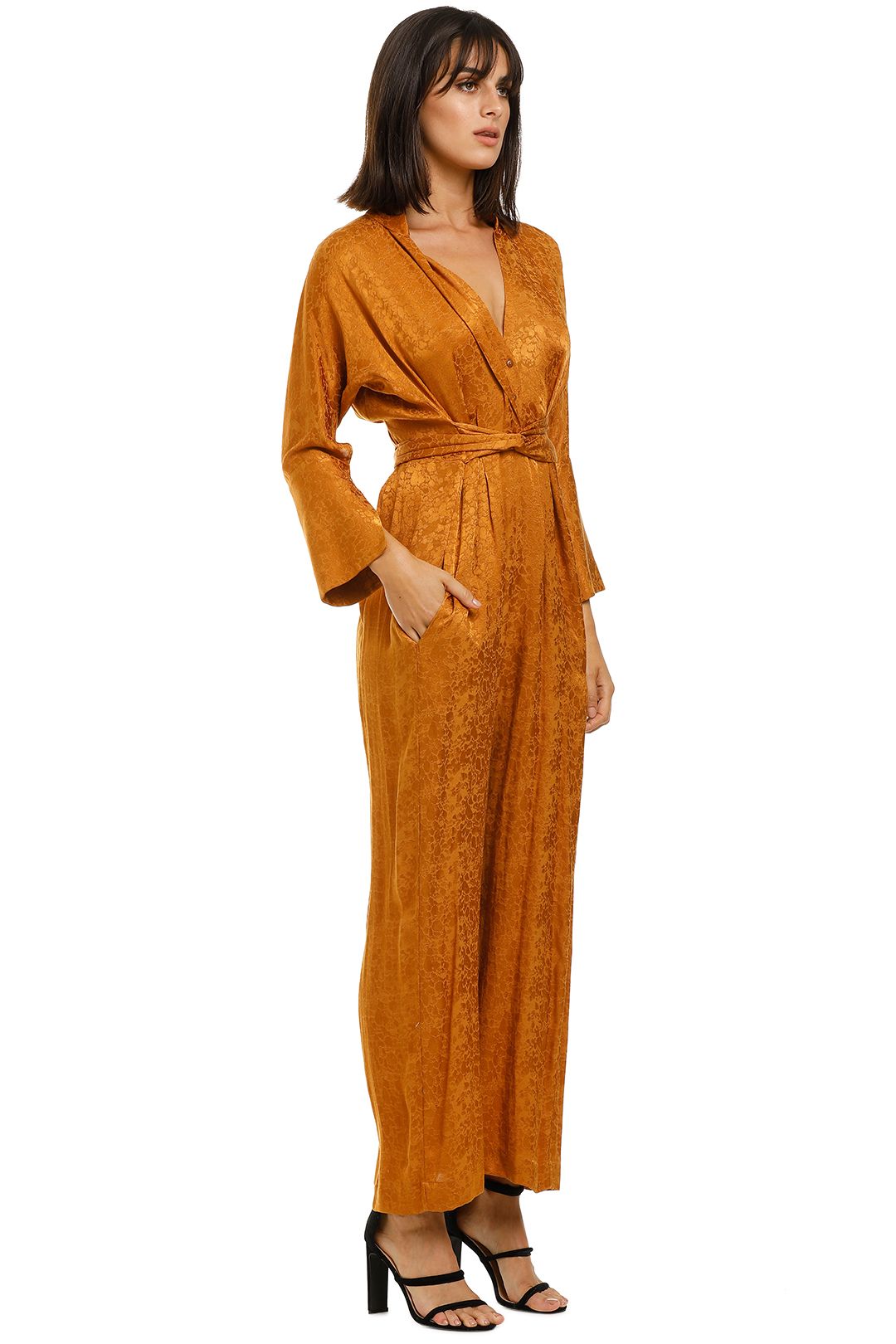 Slink PJ Jumpsuit in Rust by KITX for Hire | GlamCorner