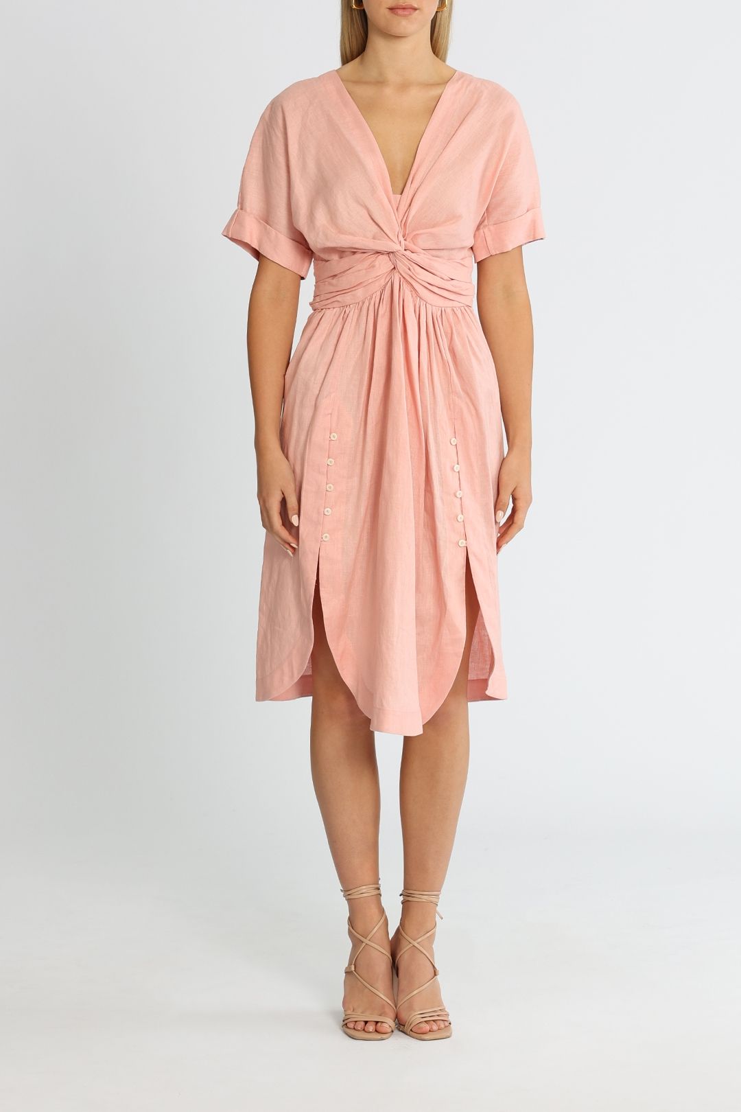 Hire Twist Dress In Pink Kitx Glamcorner