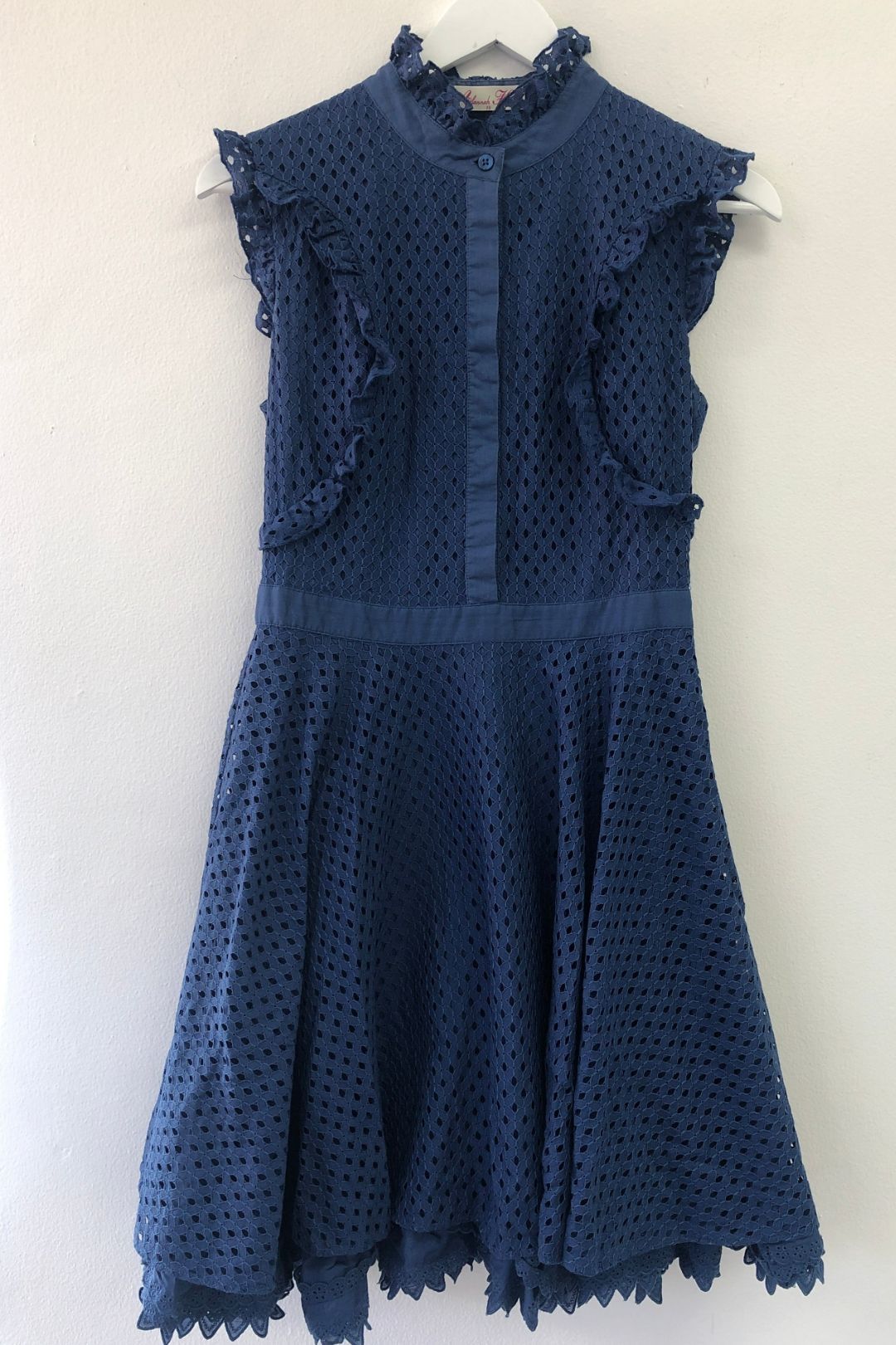 Buy Blue Lace Diamond Pattern Dress | Alannah Hill | GlamCorner