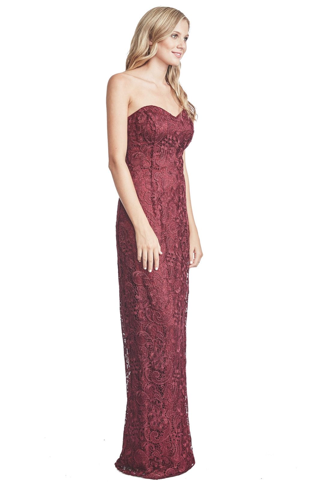 Lana Berry Lace Gown by Langhem for Rent | GlamCorner