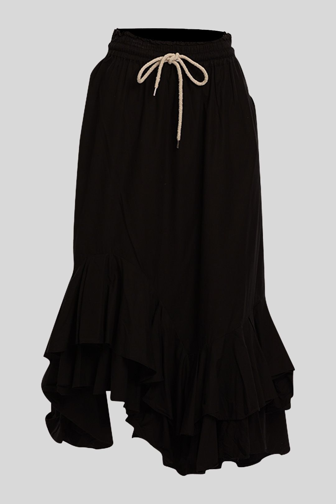 Buy Cotton Ruffle Black Skirt | Lee Mathews | GlamCorner