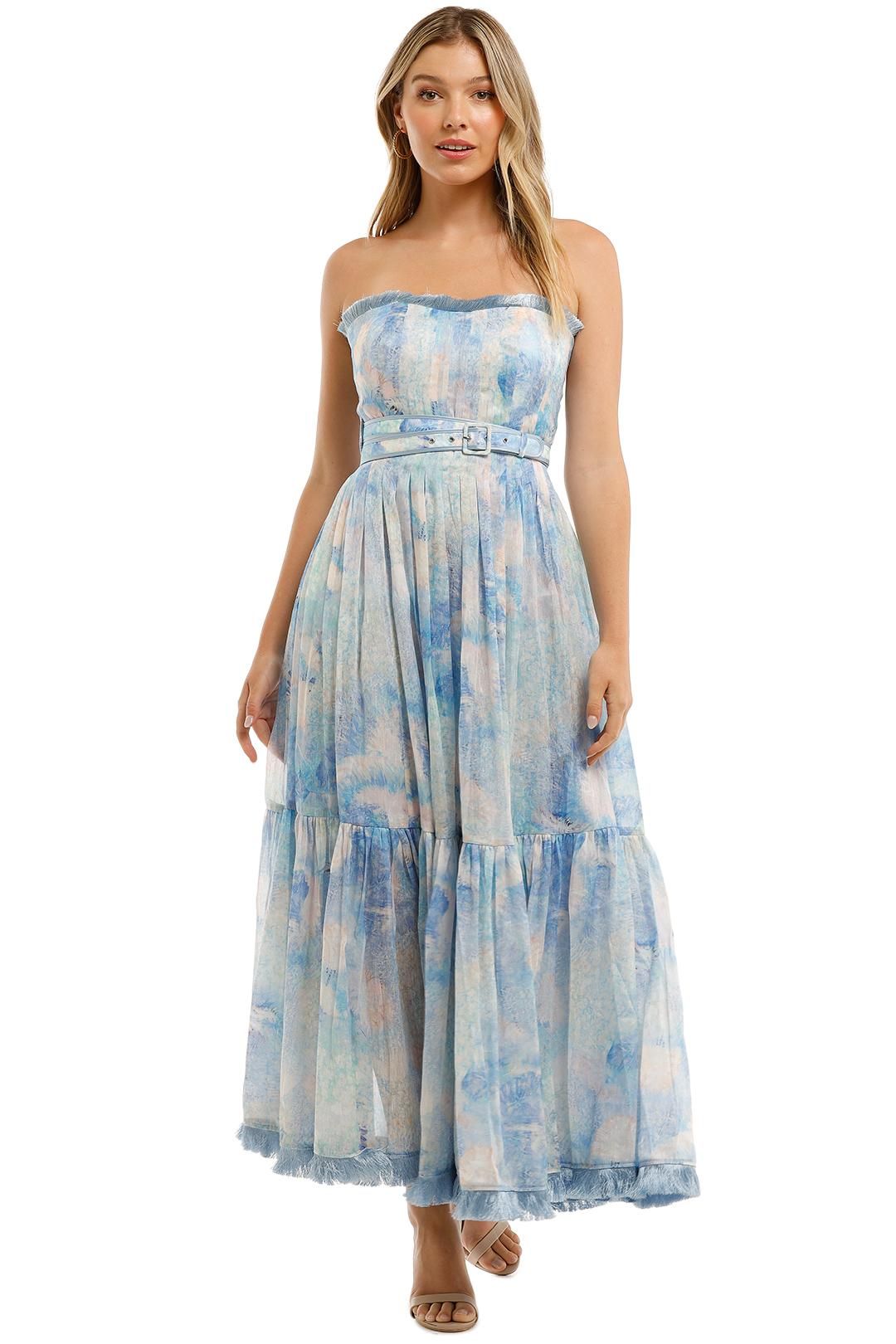 Oceania Silk Linen Strapless Dress by LEO LIN for Hire | GlamCorner