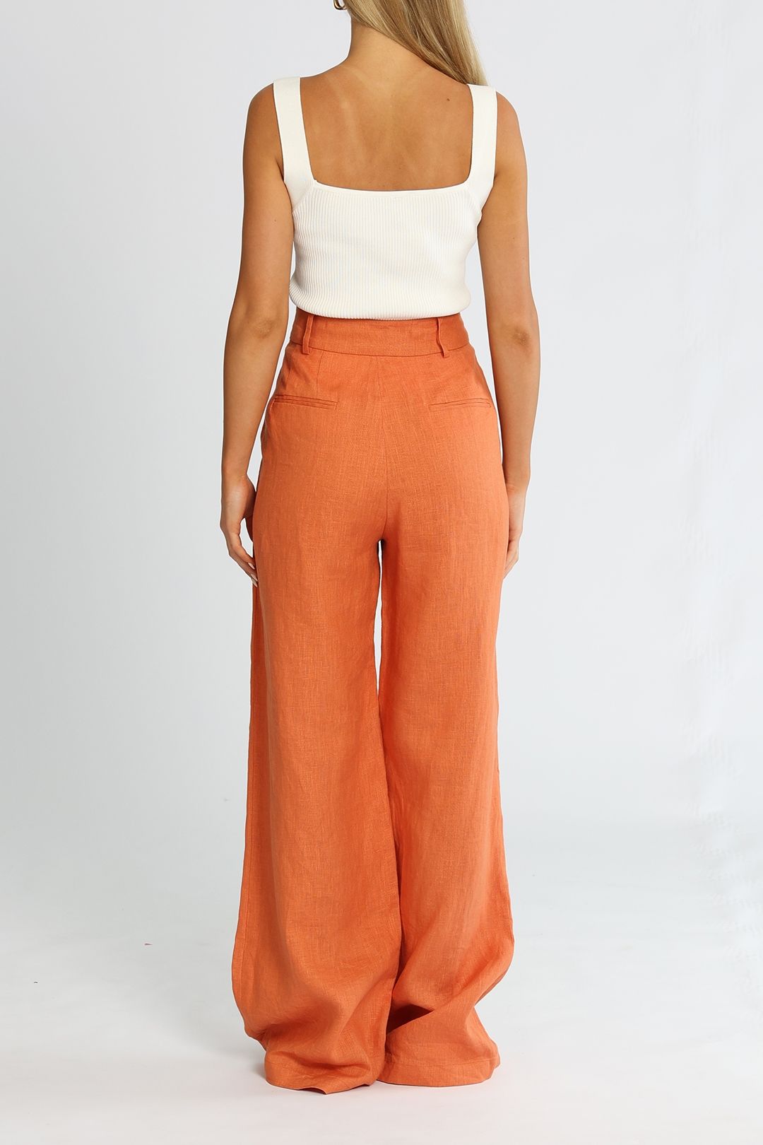 Hire The Faun High Waisted Pants in Amber | LEO LIN | GlamCorner