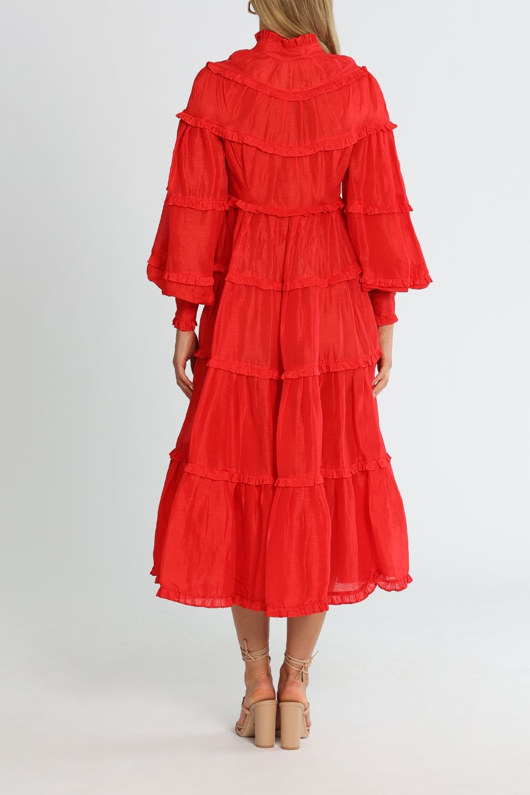 Hire The Flame Midi Dress in Chilli | LEO LIN | GlamCorner