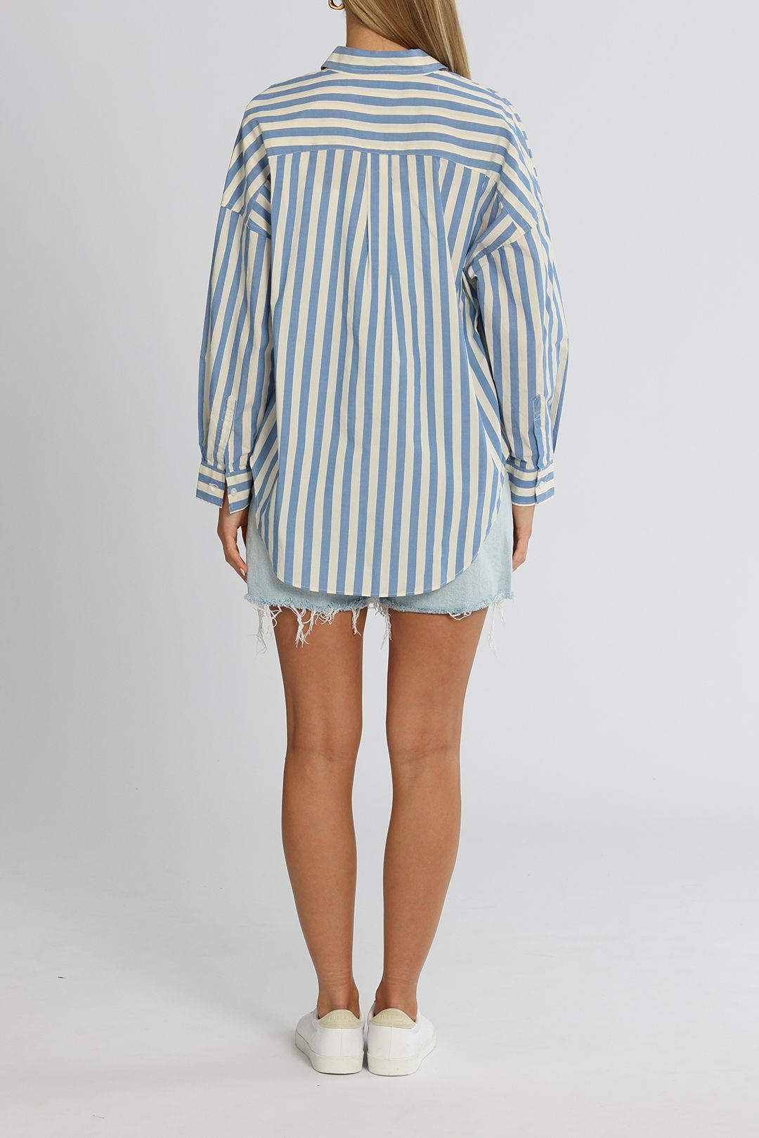 Hire Chiara Shirt in Blue Stripe | LMND | GlamCorner