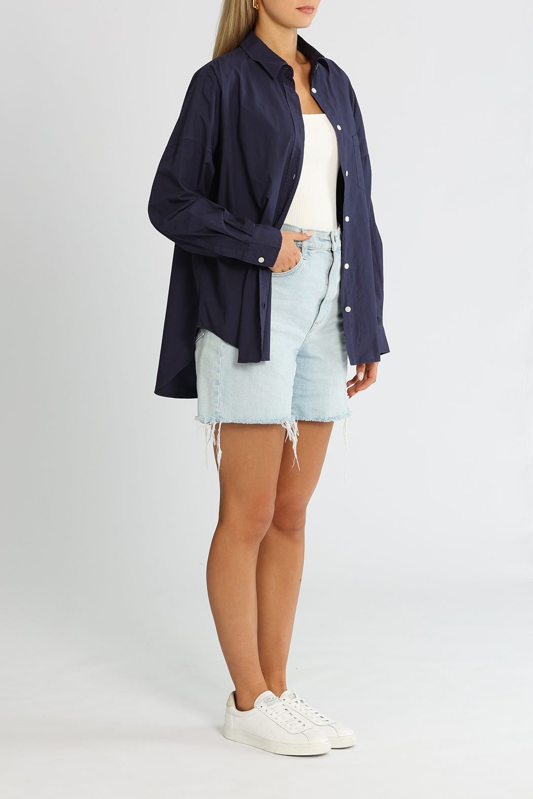 Hire Chiara Shirt Classic in Navy | LMND | GlamCorner