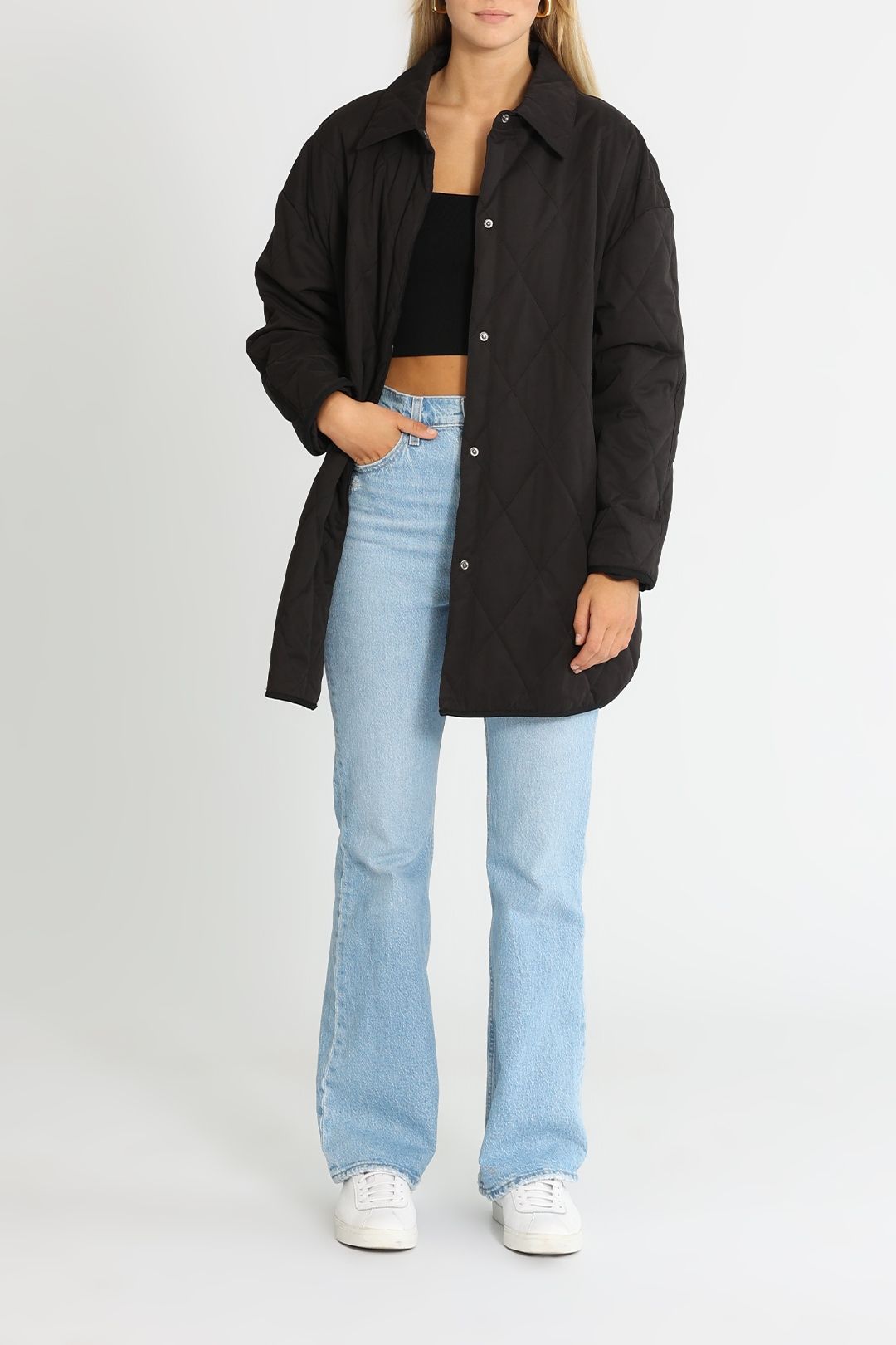 Hire Parker Quilted Jacket in Black | LMND | GlamCorner