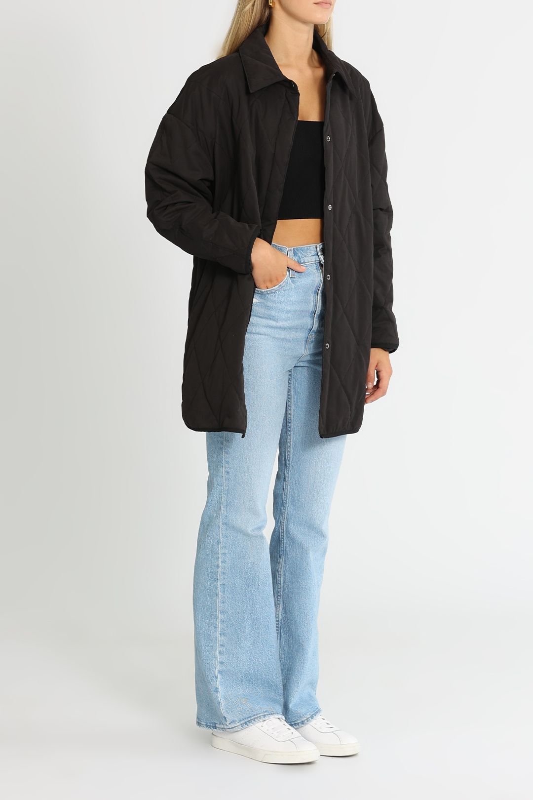 Hire Parker Quilted Jacket in Black | LMND | GlamCorner