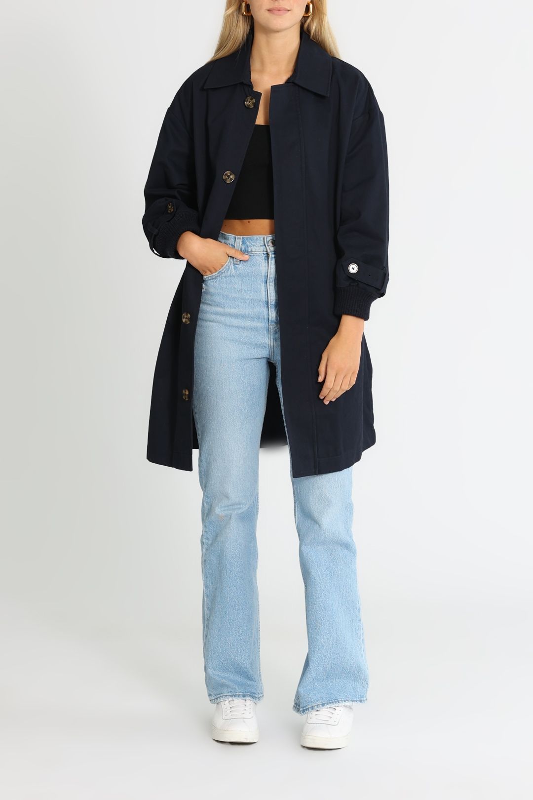 Hire The Ooo Trench in Navy | LMND | GlamCorner