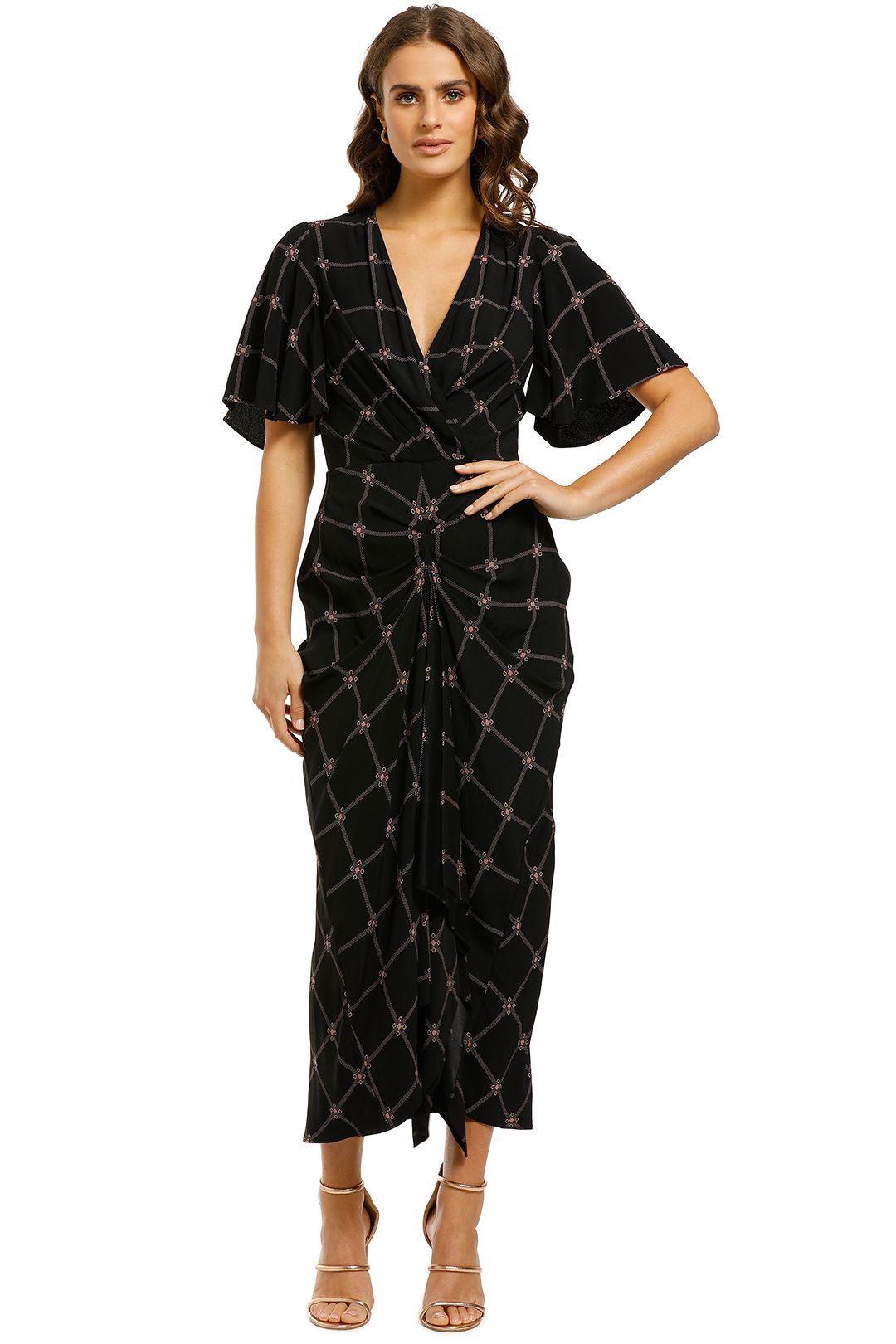 Ruby Tuesday Dress in Black in Print by Lover for Hire | GlamCorner