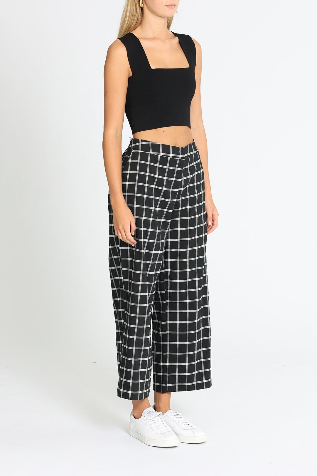 Hire Joyce Wide Leg Check Pant | Marcs | GlamCorner