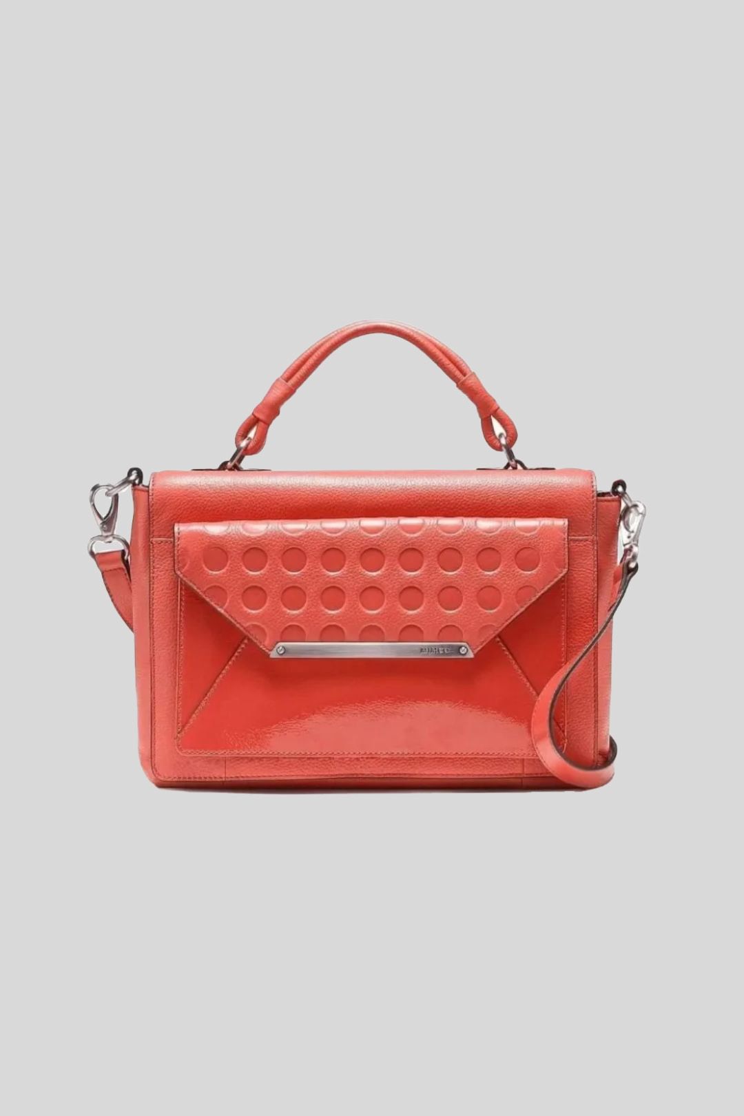 Buy Leather Origami Satchel Handbag in Poppy Orange | Mimco | GlamCorner