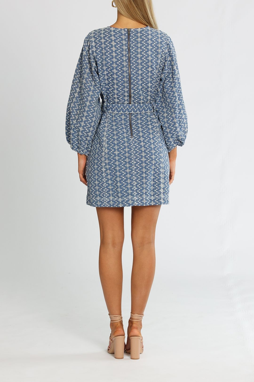 Hire Saskia Belted Mini Dress in Indigo | Mink Pink | GlamCorner