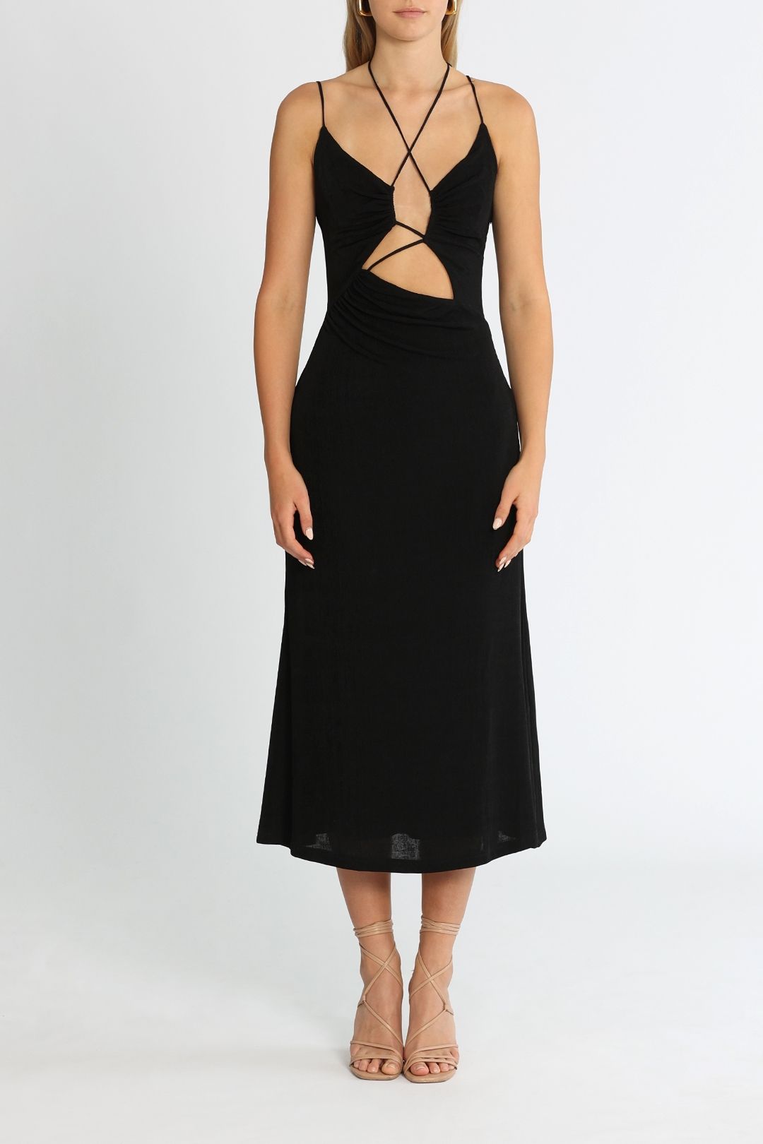 Hire Estera Dress in Black | Misha | GlamCorner