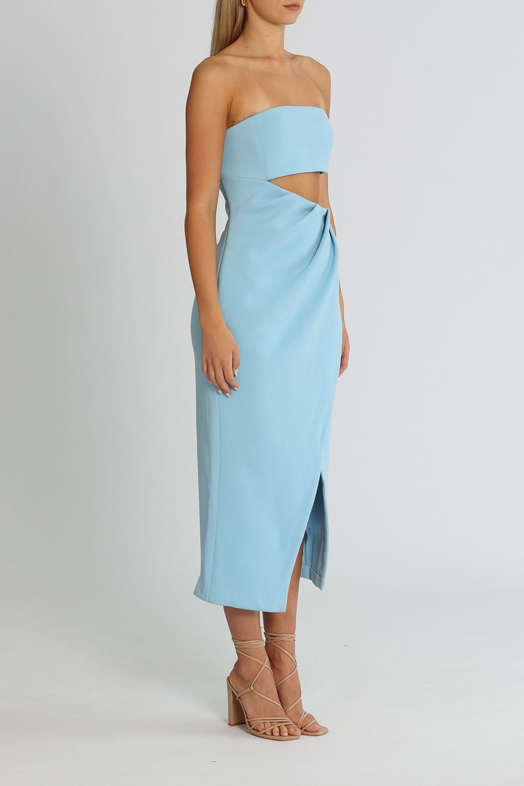Hire Medora Dress in Powder Blue | Misha | GlamCorner