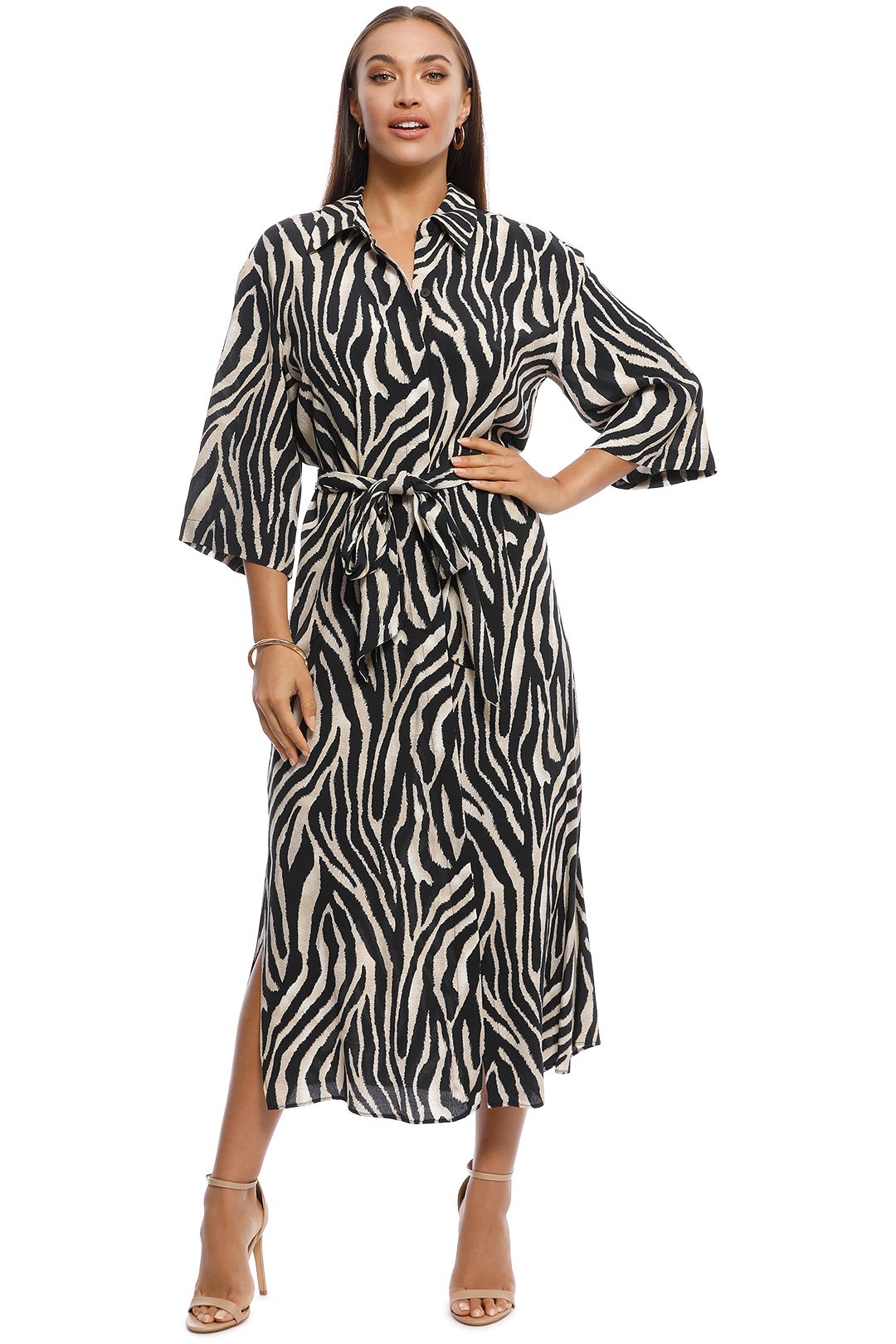 Zebra Animal Print Shirt Dress by MNG for Rent | GlamCorner