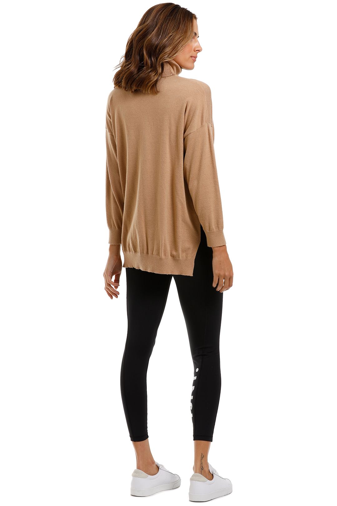 Contrasting Bands Sweater in Tan by MNG for Hire | GlamCorner