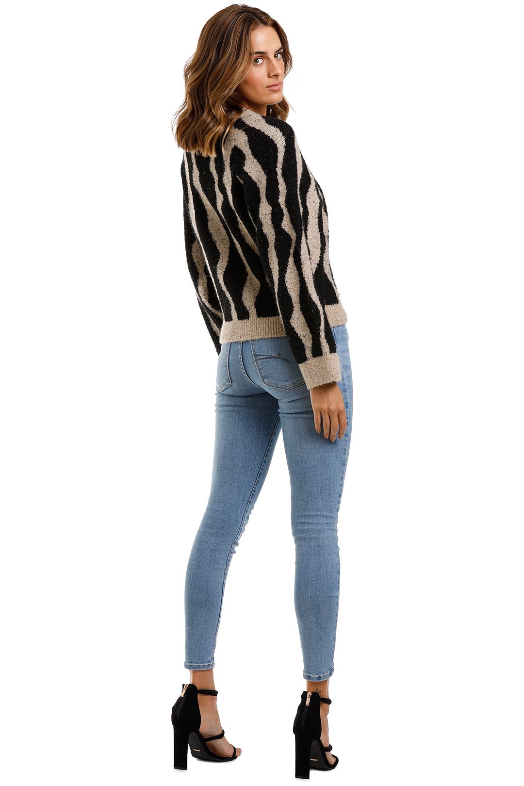 MNG - Jacquard Sweater in Animal by MNG for Hire | GlamCorner