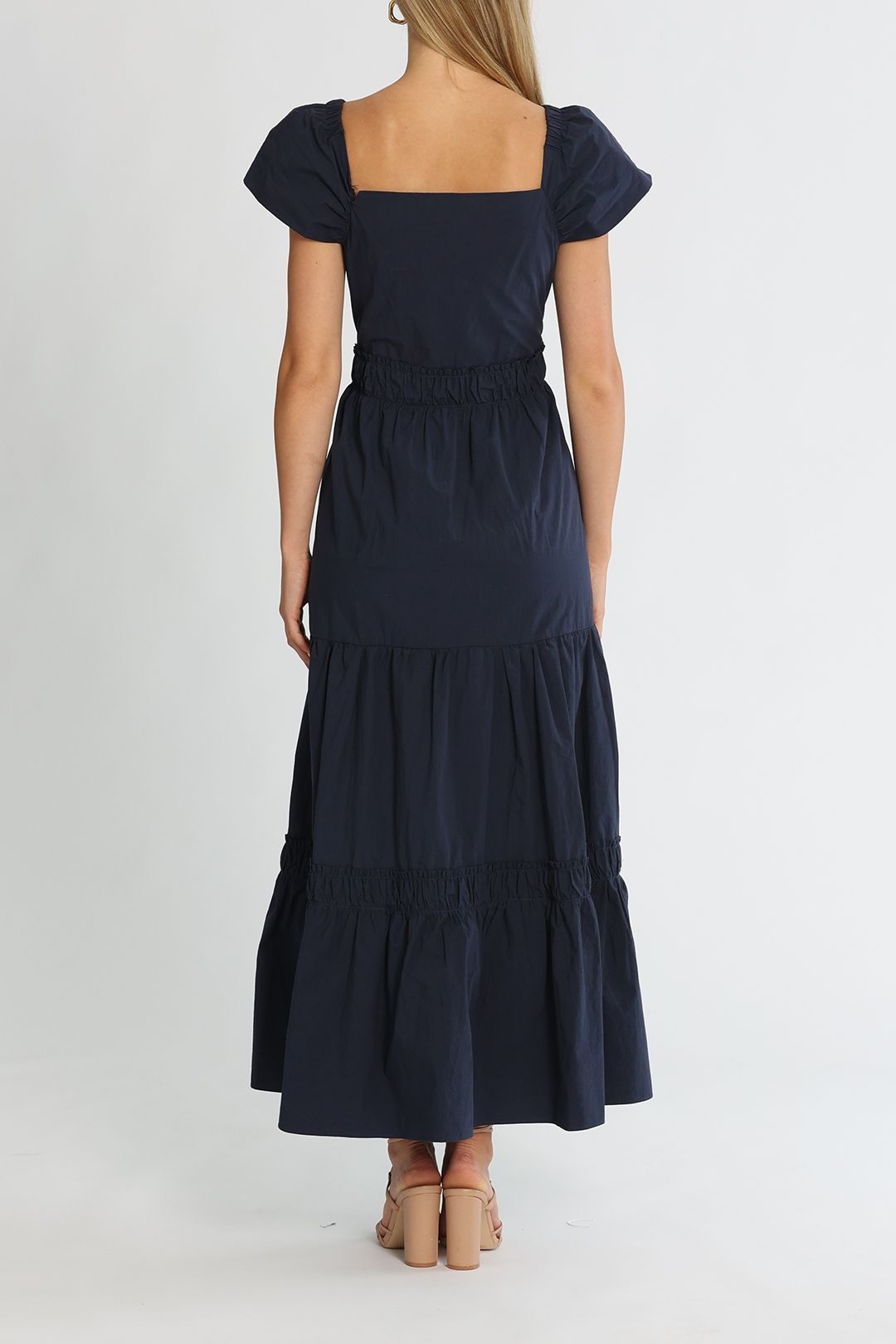 Hire Mia Short Sleeve Maxi Dress in Navy | Morrison | GlamCorner