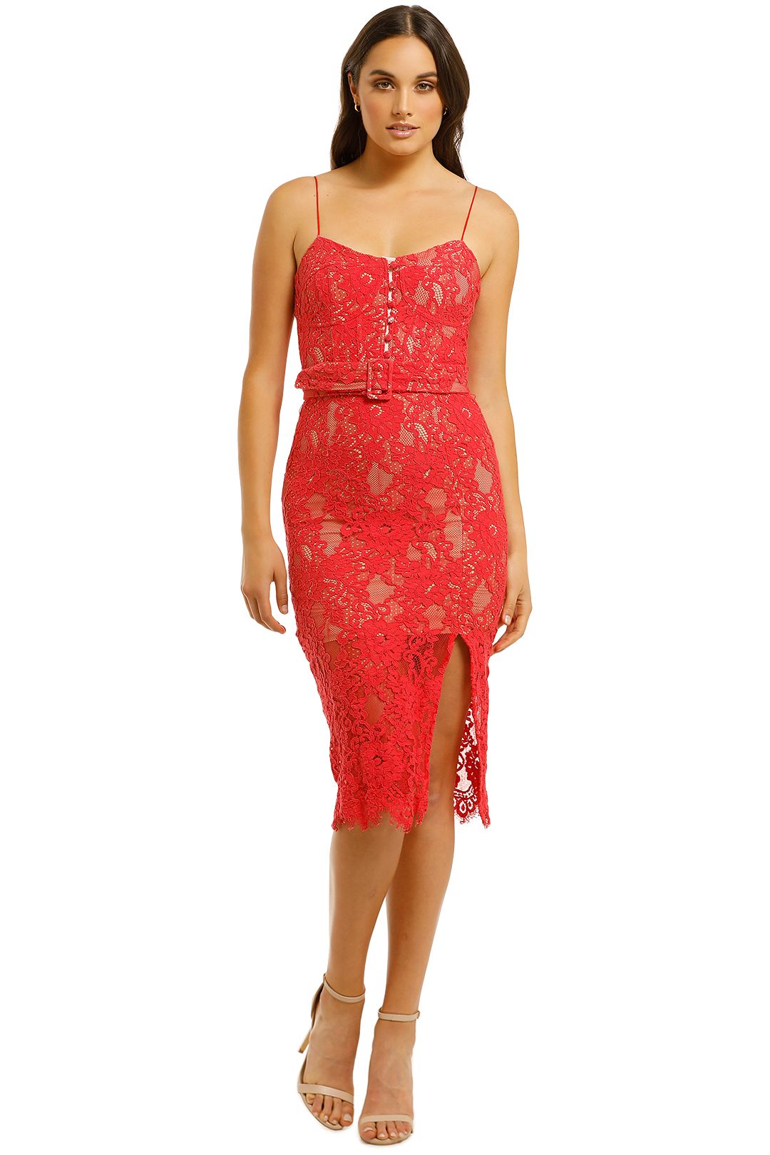 Rubie Lace Bra Dress in Watermelon by Nicholas for Hire