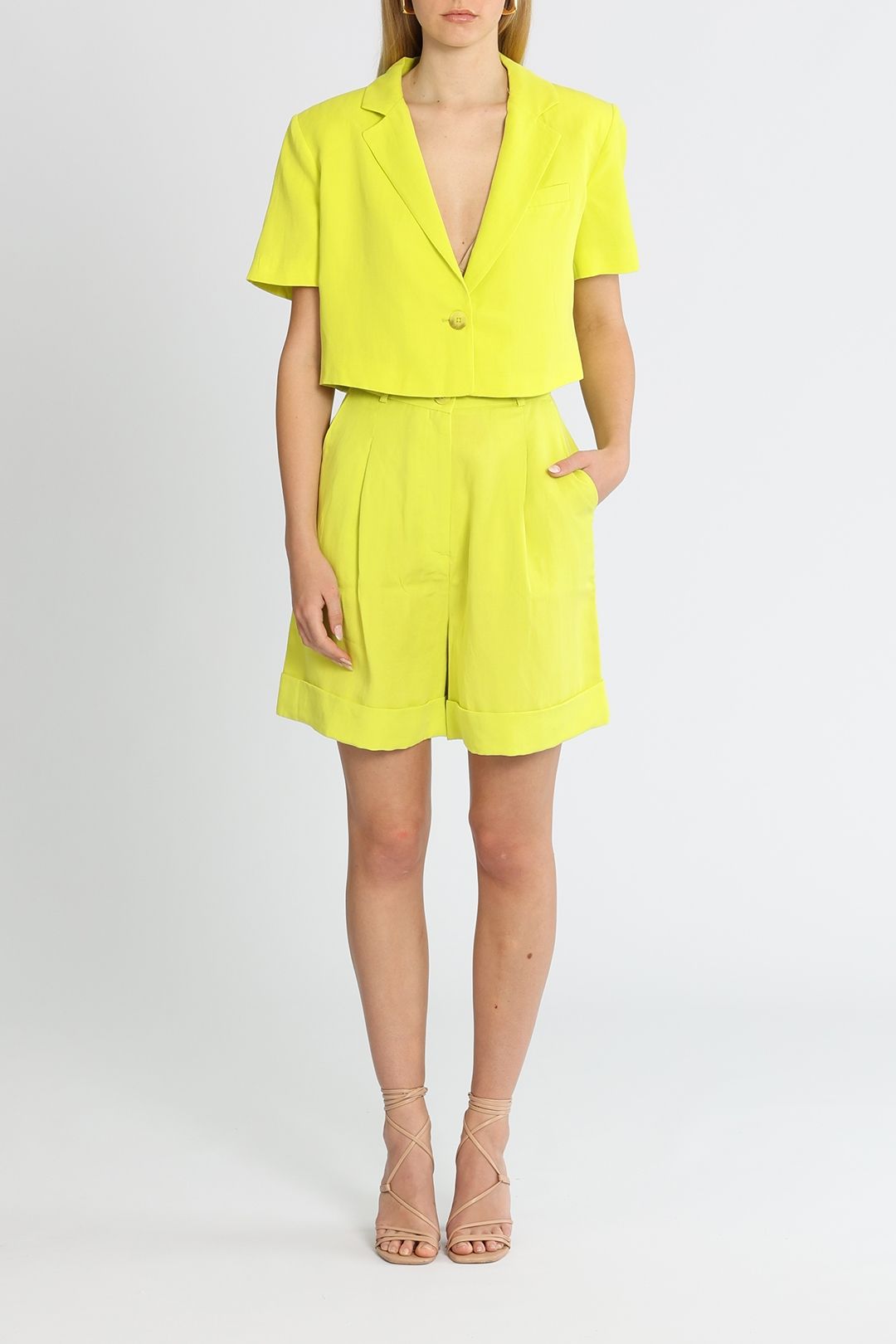 Hire Short Cropped Jacket and Short Set | Nocturne | GlamCorner