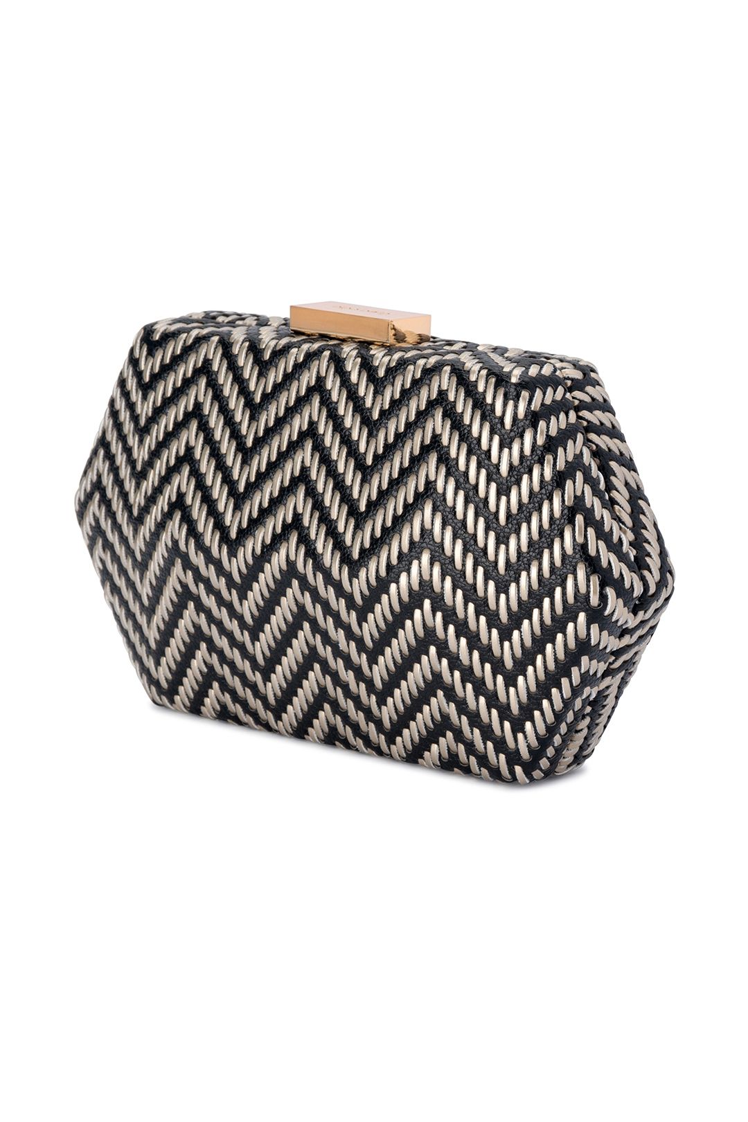 Dawn Zig Zag Pod in Gold by Olga Berg for Hire | GlamCorner