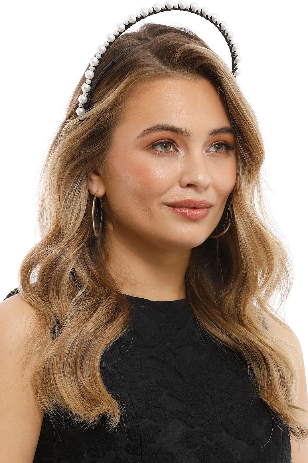 Heidi Pearl Headband in Black by Olga Berg for Rent