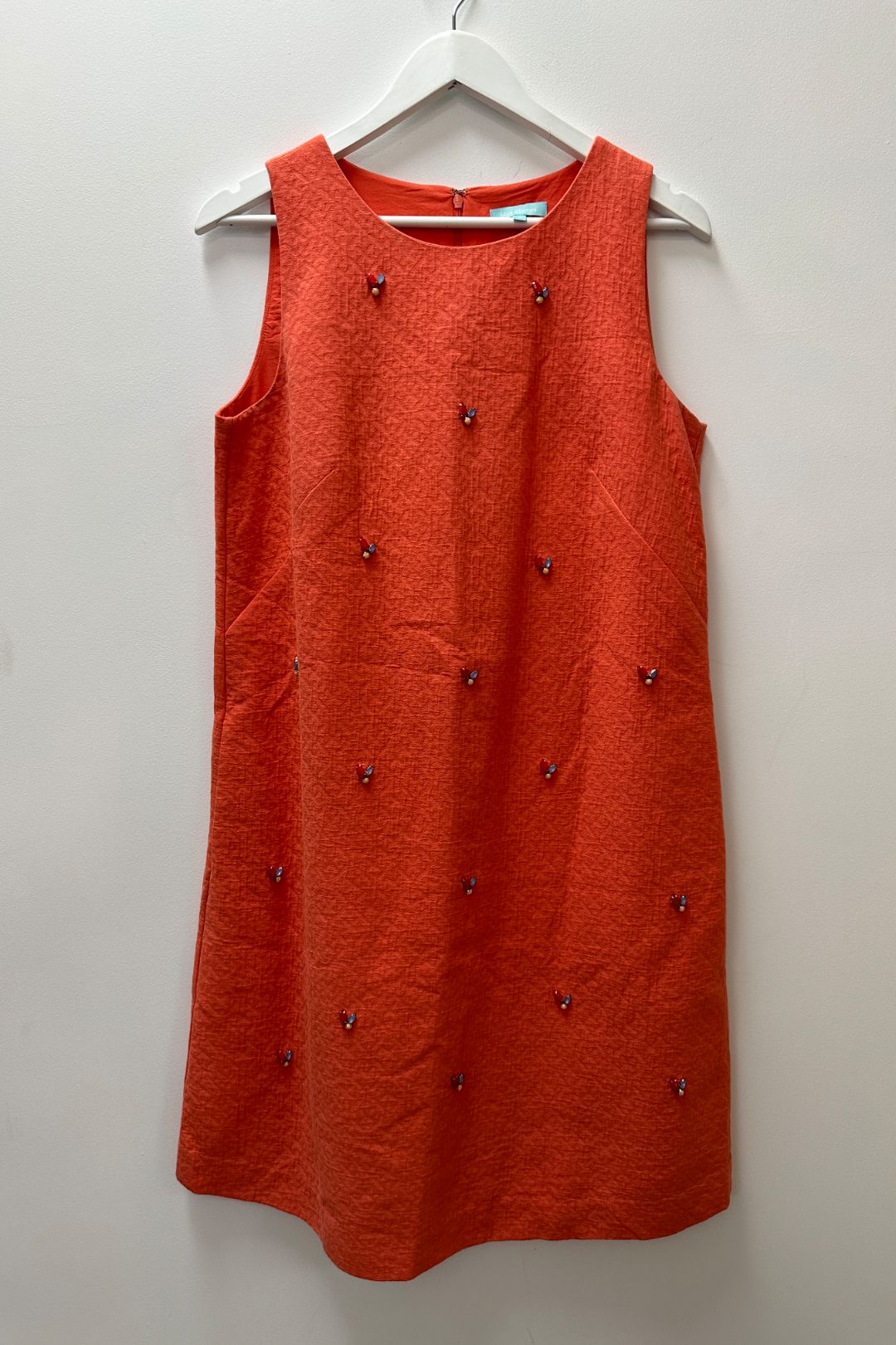 Buy Orange Sleeveless Beaded Shift Dress | Blue Illusion | GlamCorner